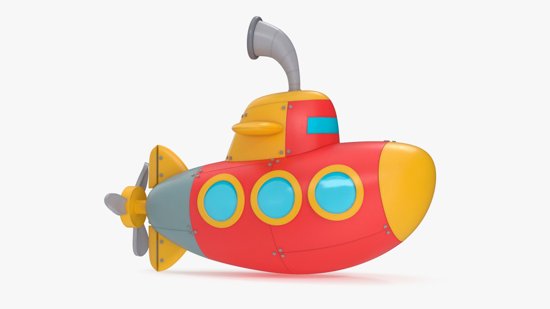 modelo 3d Submarino estilizado rojo aparejado - TurboSquid 2208850