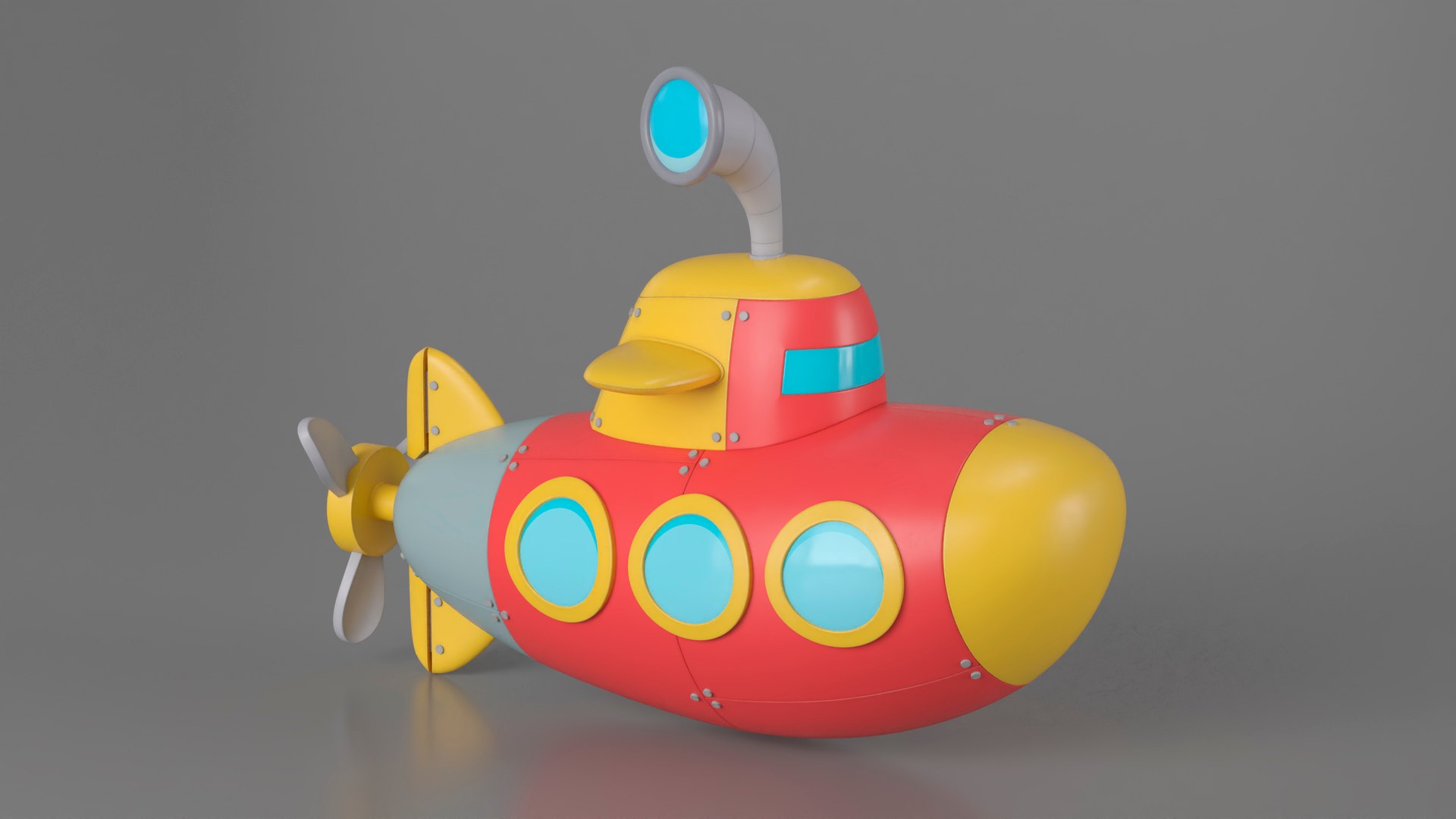 Stylized Submarine Red Rigged 3D - TurboSquid 2208850