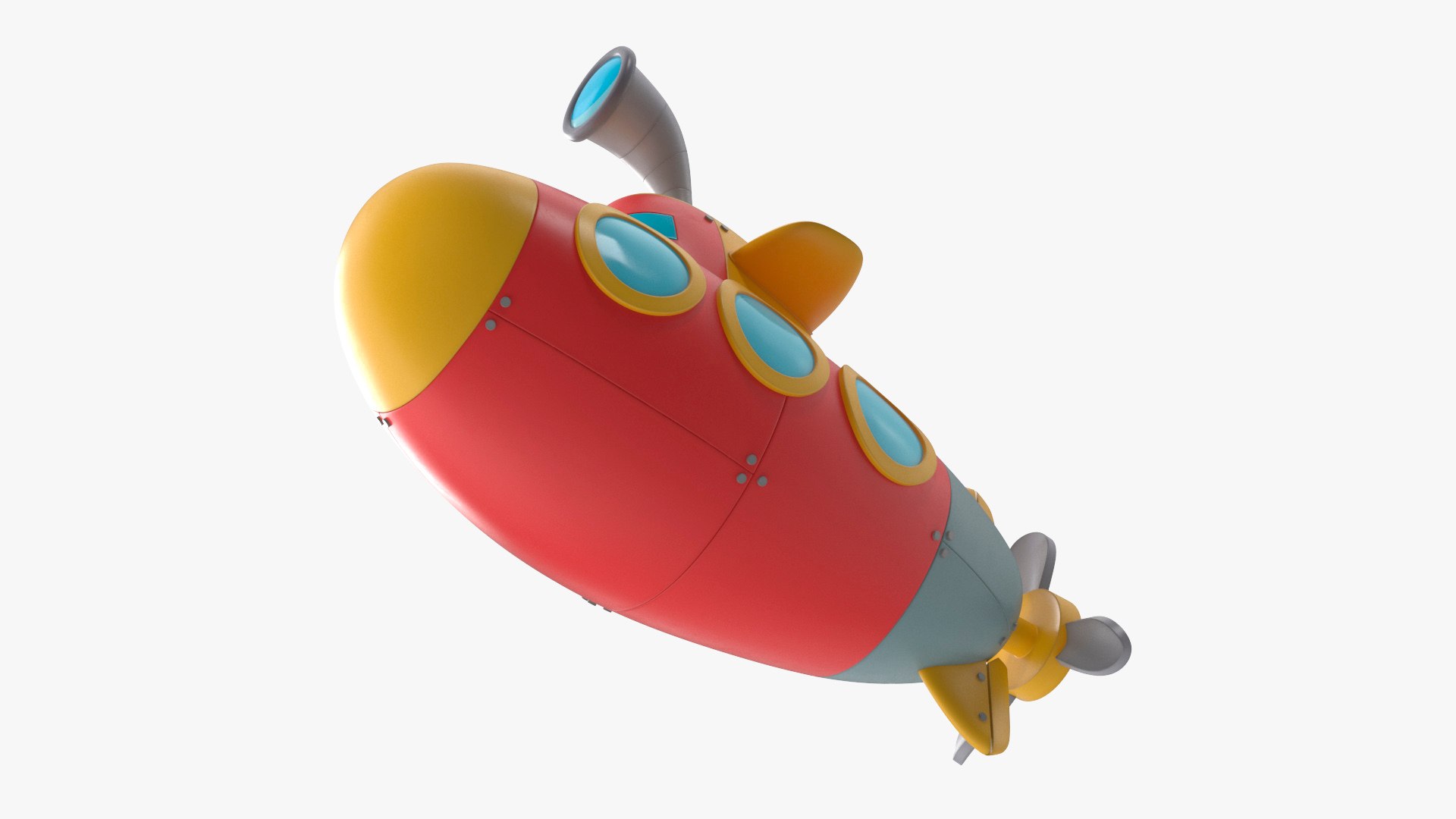 Stylized Submarine Red Rigged 3D - TurboSquid 2208850