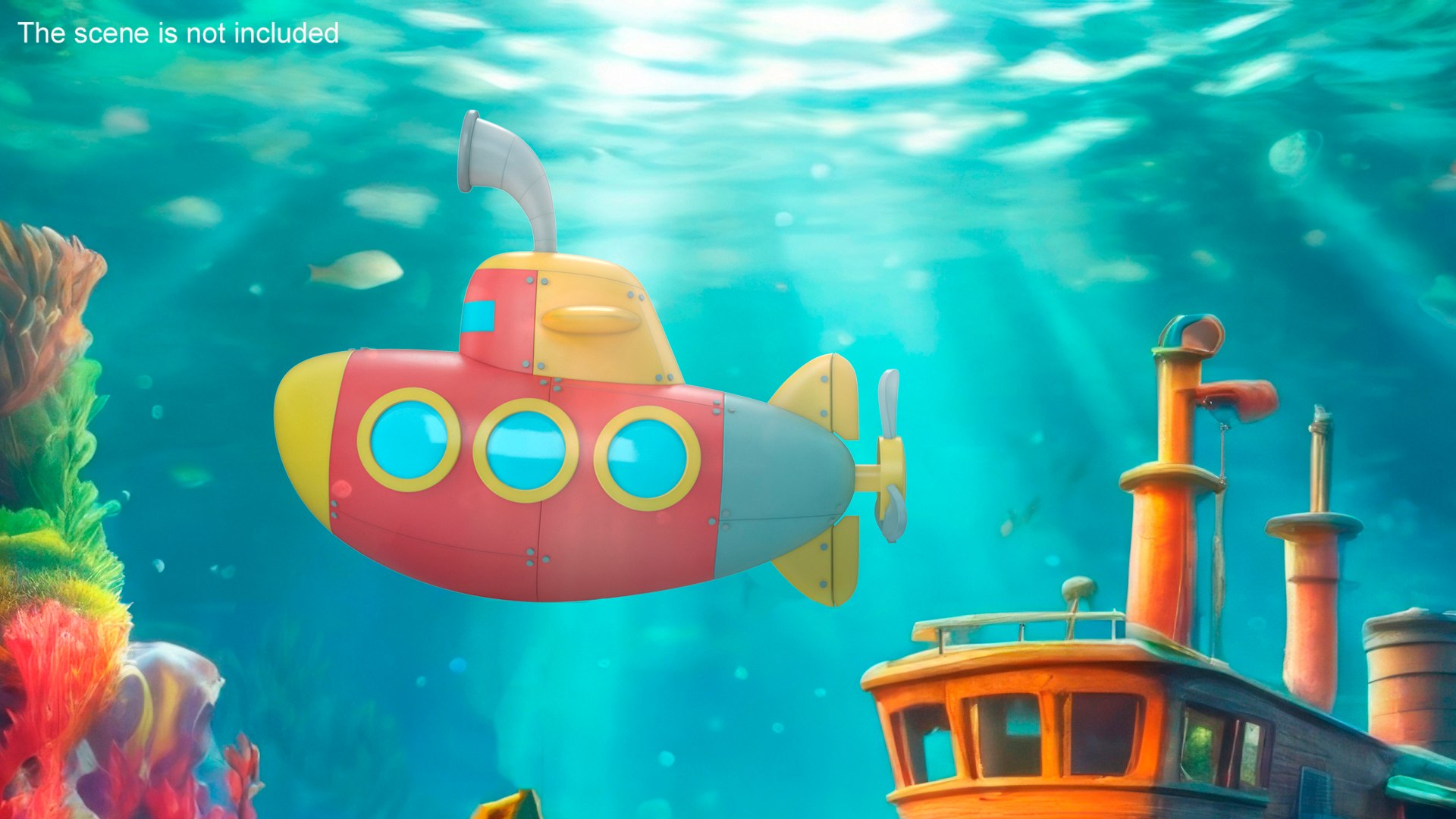 Stylized Submarine Red Rigged 3D - TurboSquid 2208850