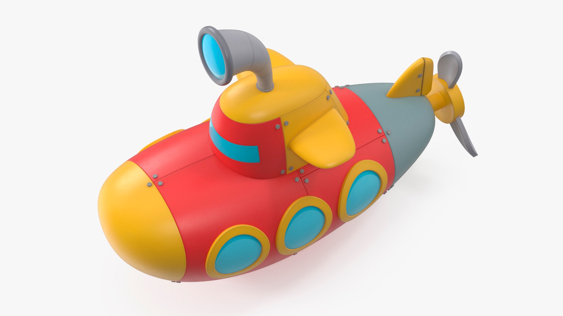Stylized Submarine Red Rigged 3D - TurboSquid 2208850