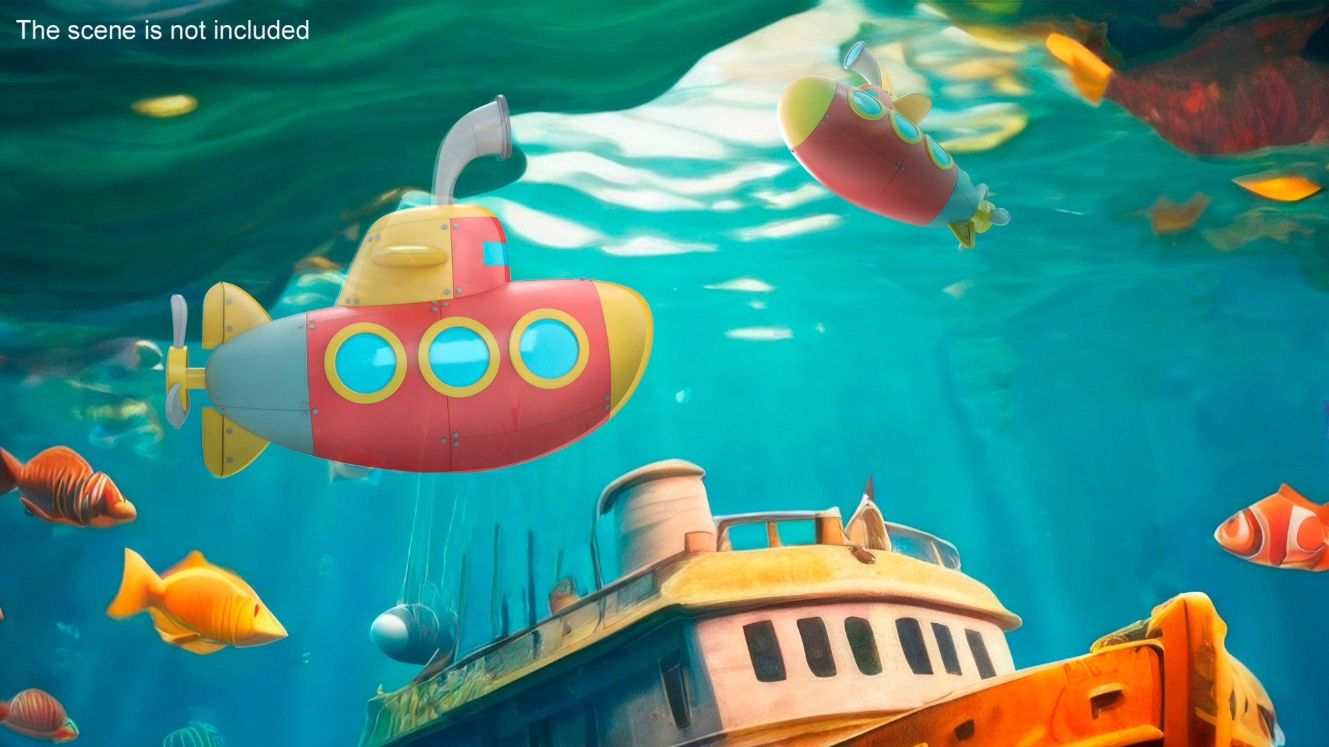 Stylized Submarine Red Rigged 3D - TurboSquid 2208850