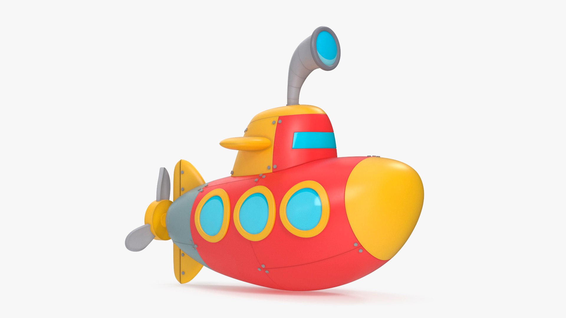 Stylized Submarine Red Rigged 3D - TurboSquid 2208850