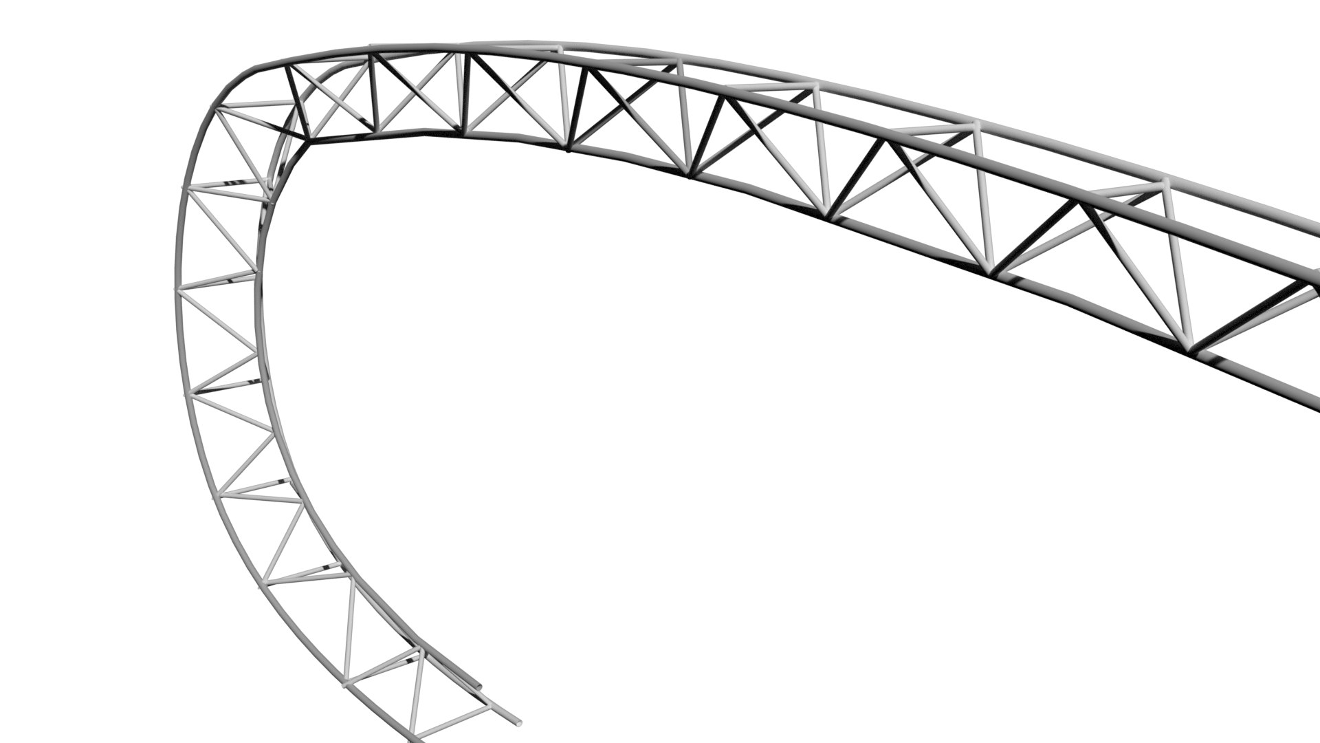 Curved Truss Structure 3D - TurboSquid 1377959
