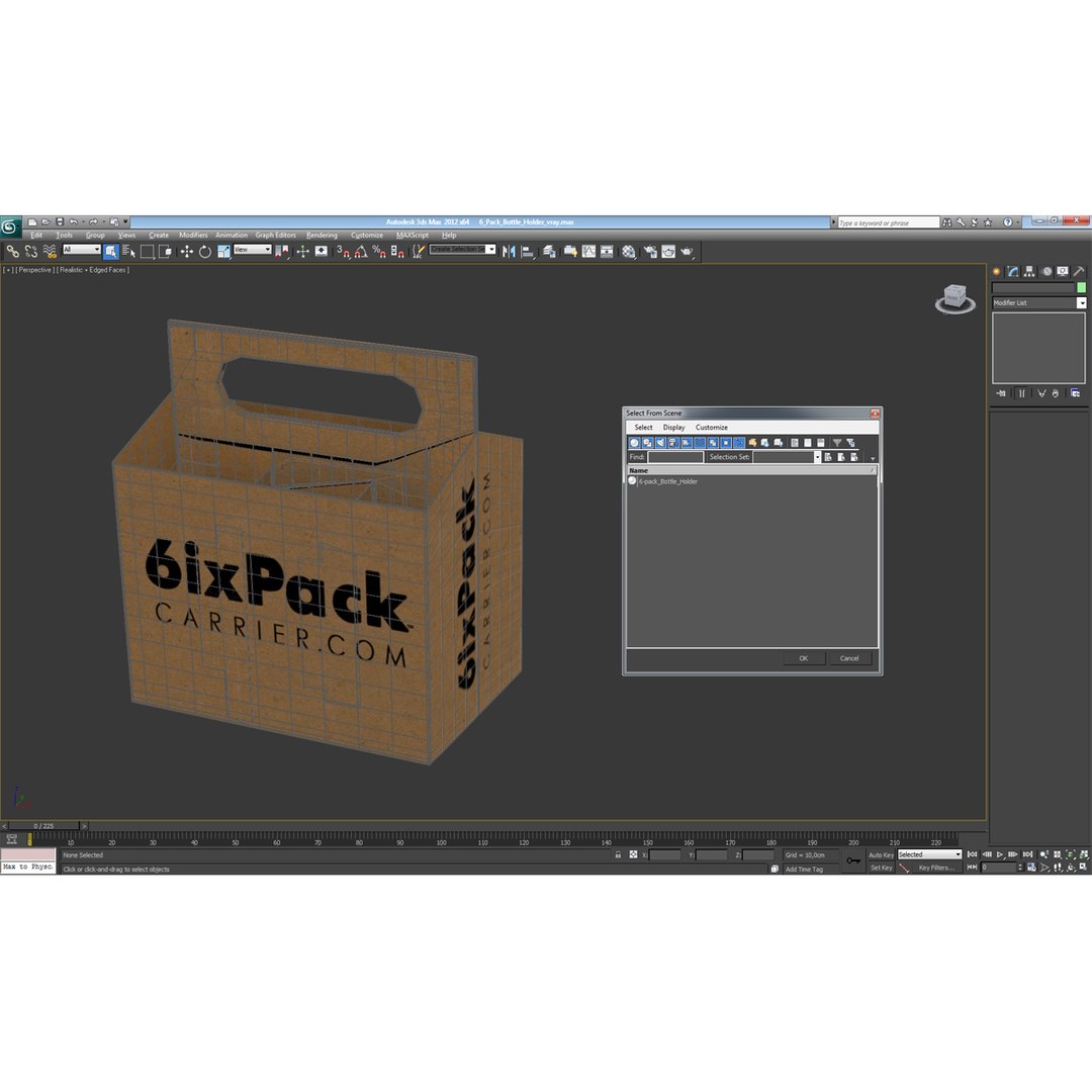 3d model 6 pack bottle holder