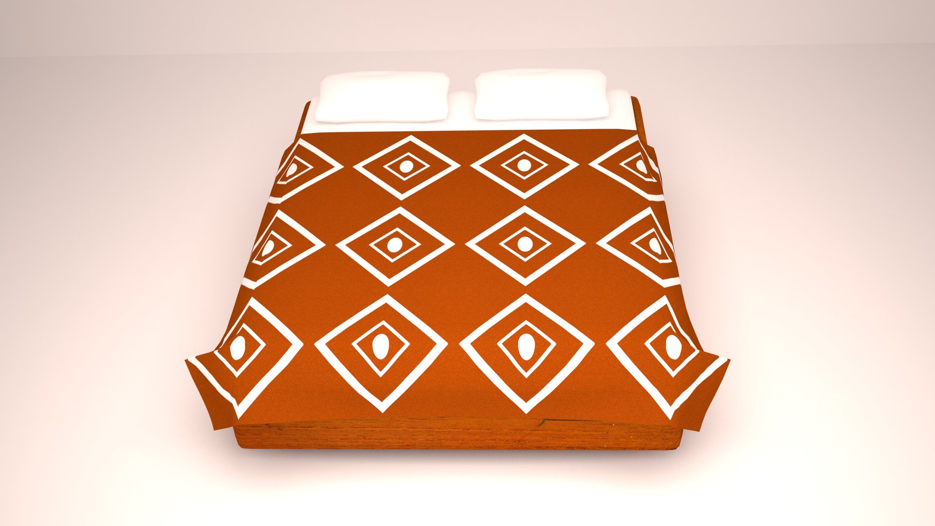 3d Wooden Double Bed Model