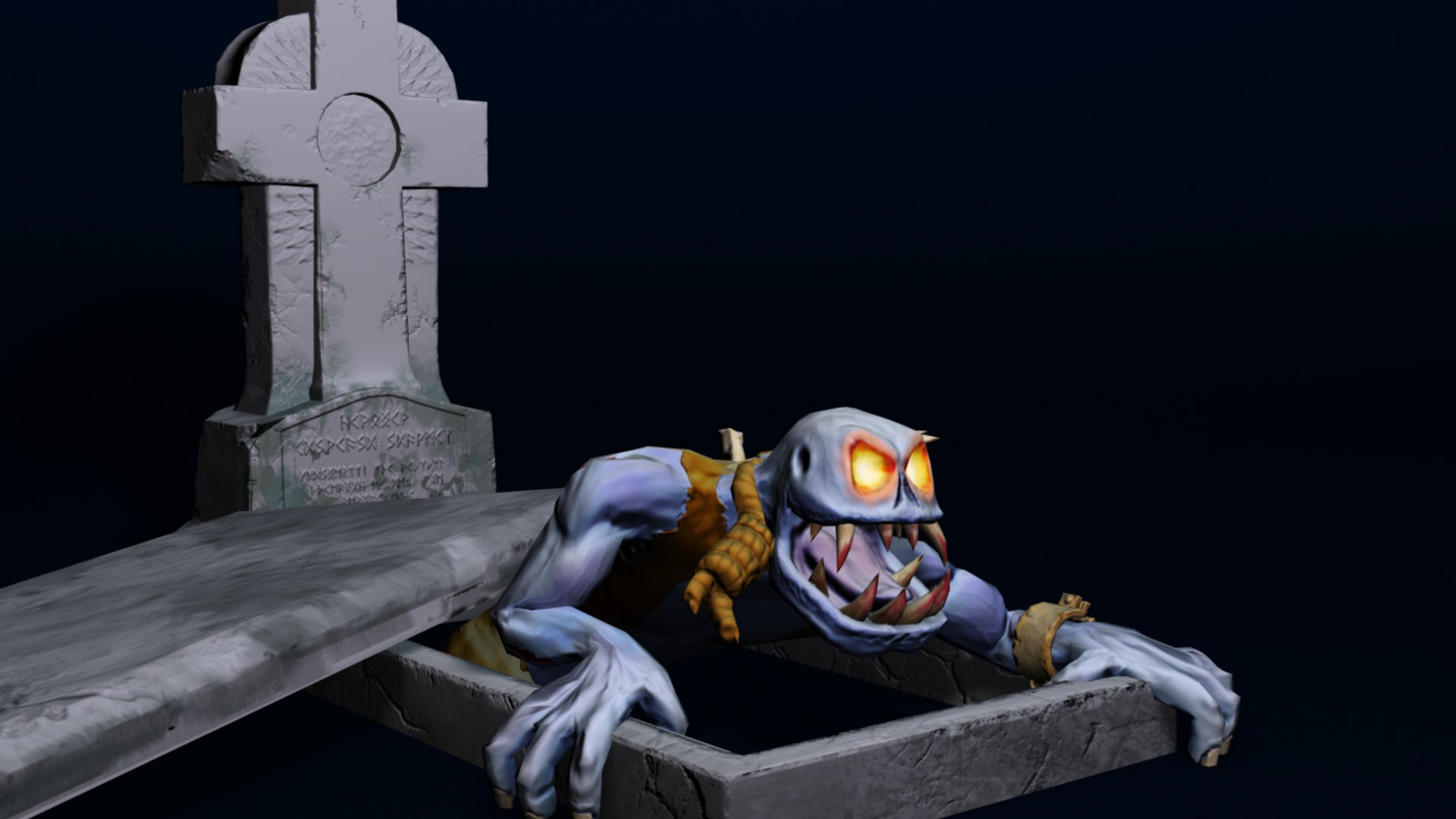 Ghoul Zombie Grave 3d Model