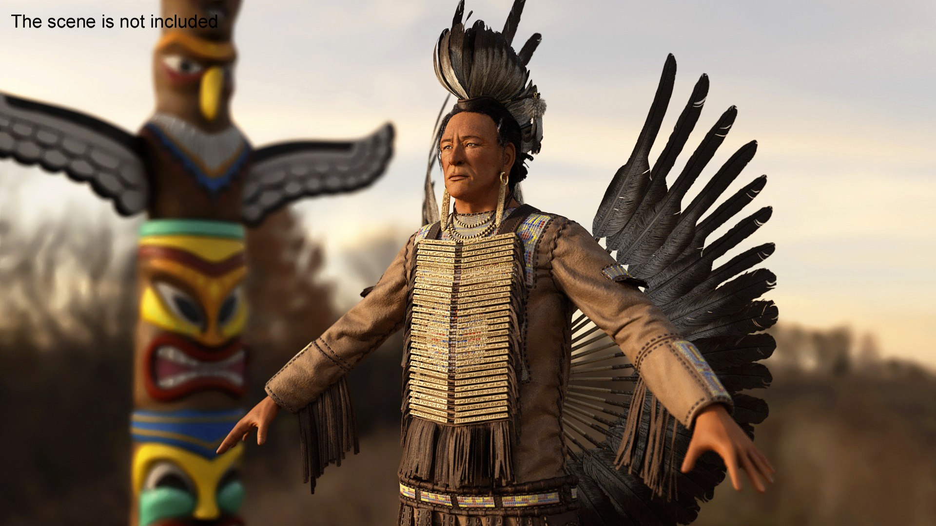 3D American Indian Rigged For Cinema 4D Model - TurboSquid 2355348