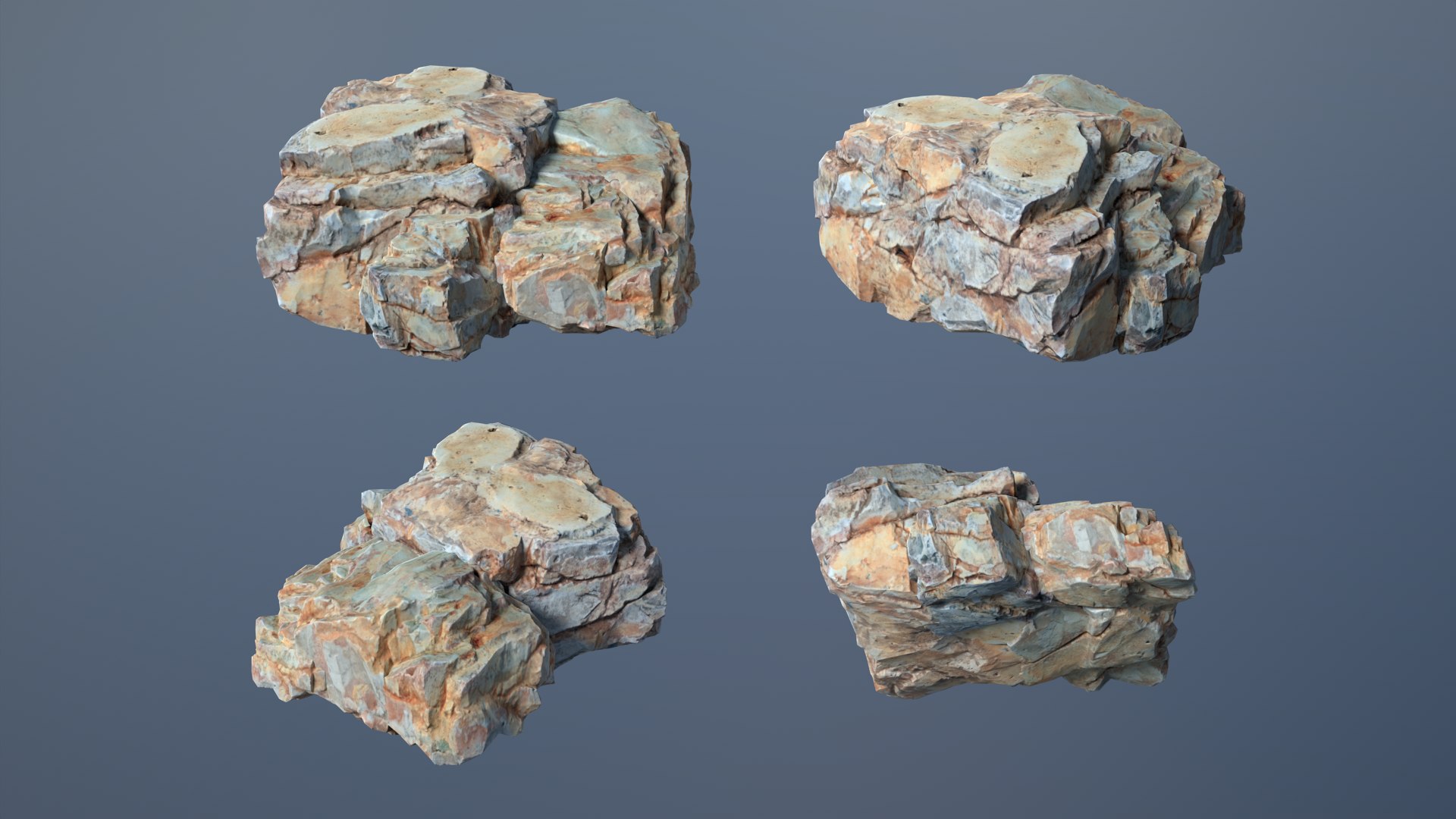 3D 22 Multiple Color Rock Modulars - 240716 Model - TurboSquid 2255678
