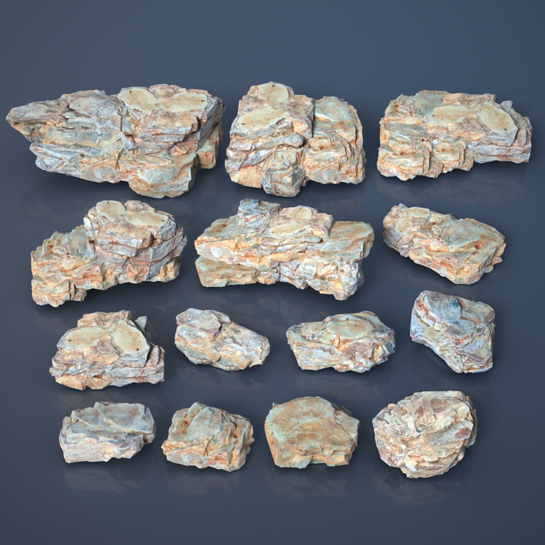 3D 22 Multiple Color Rock Modulars - 240716 Model - TurboSquid 2255678