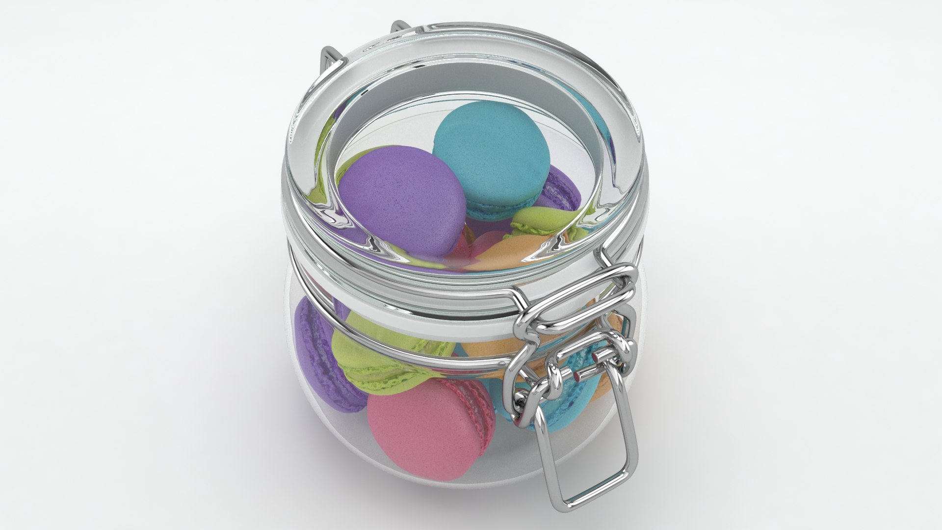 3D Macarons In A Glass Jar - TurboSquid 1851993