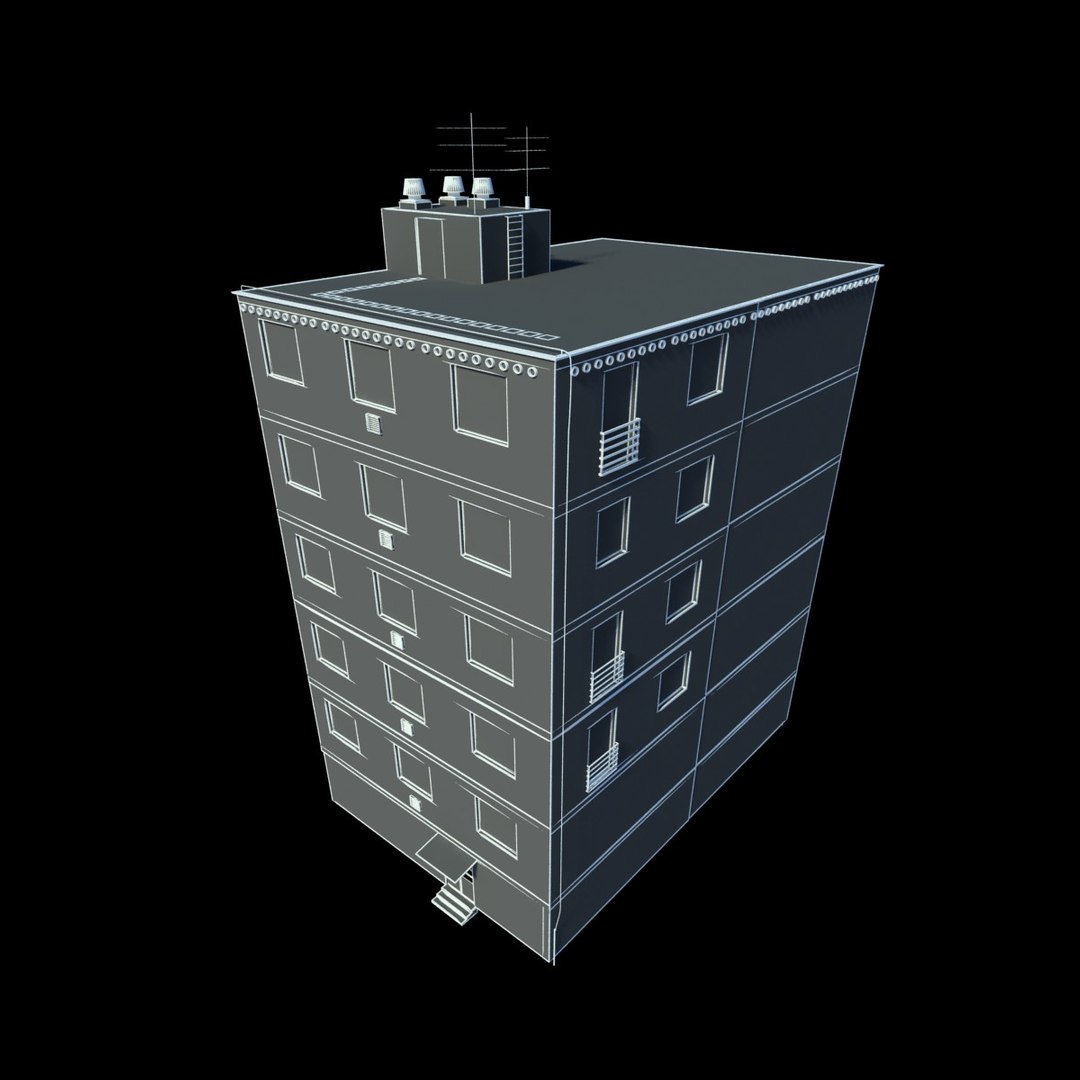 3d Model Of Block Flats