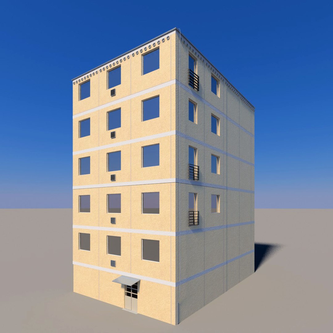 3d Model Of Block Flats