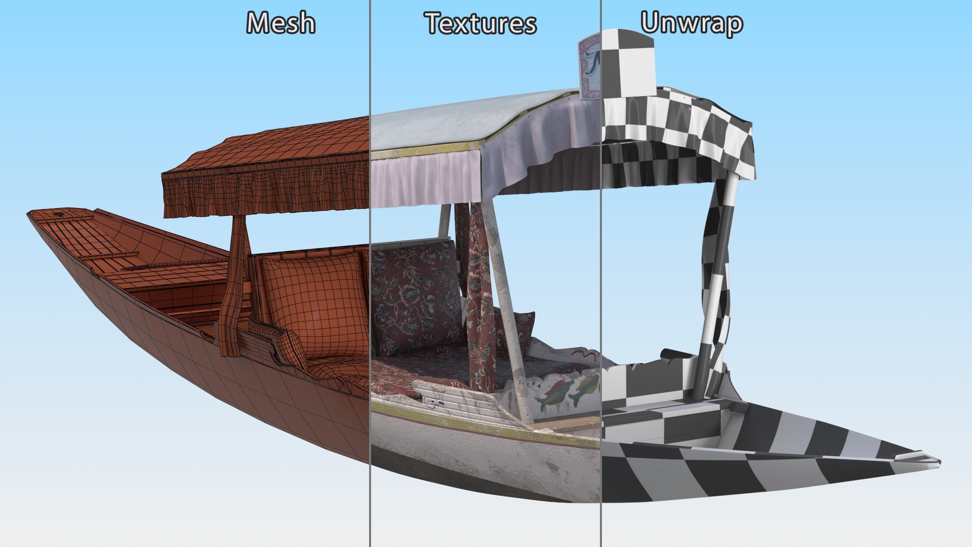 3D Shikara River Glider White Old Model - TurboSquid 2289492