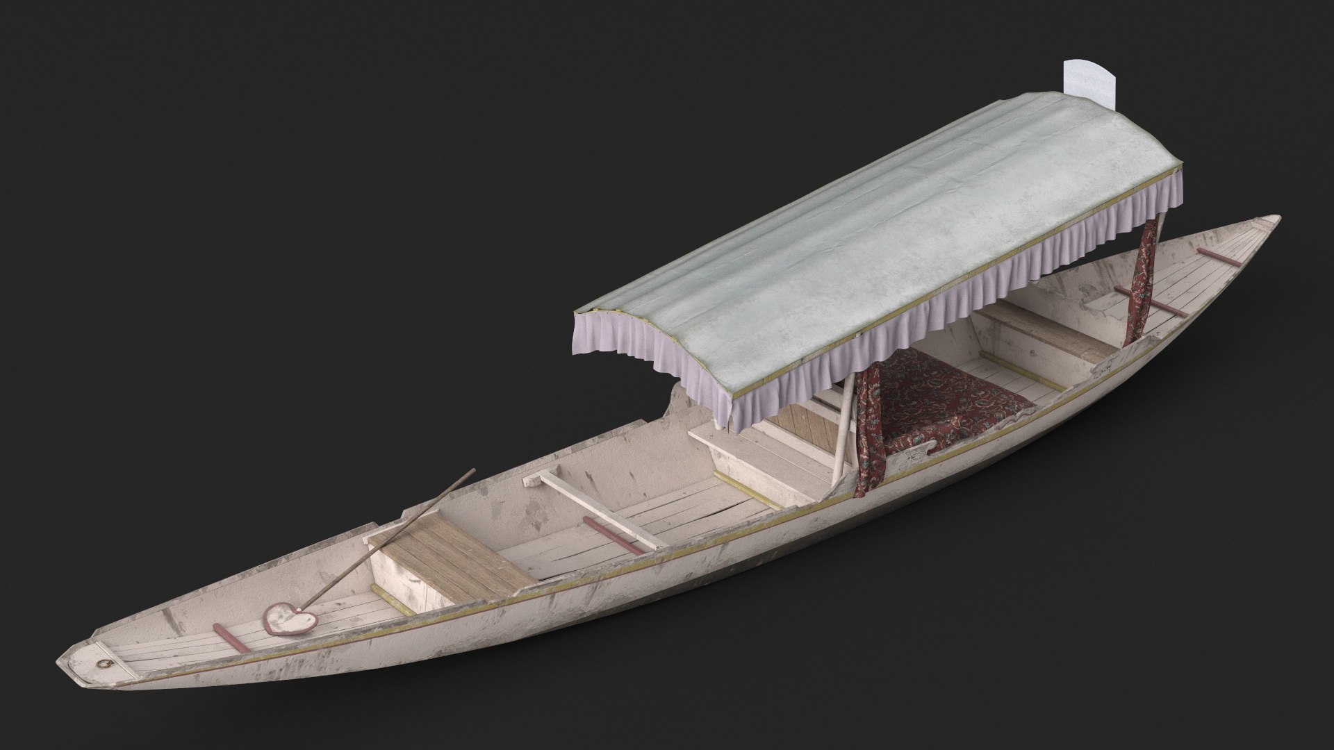 3D Shikara River Glider White Old Model - TurboSquid 2289492