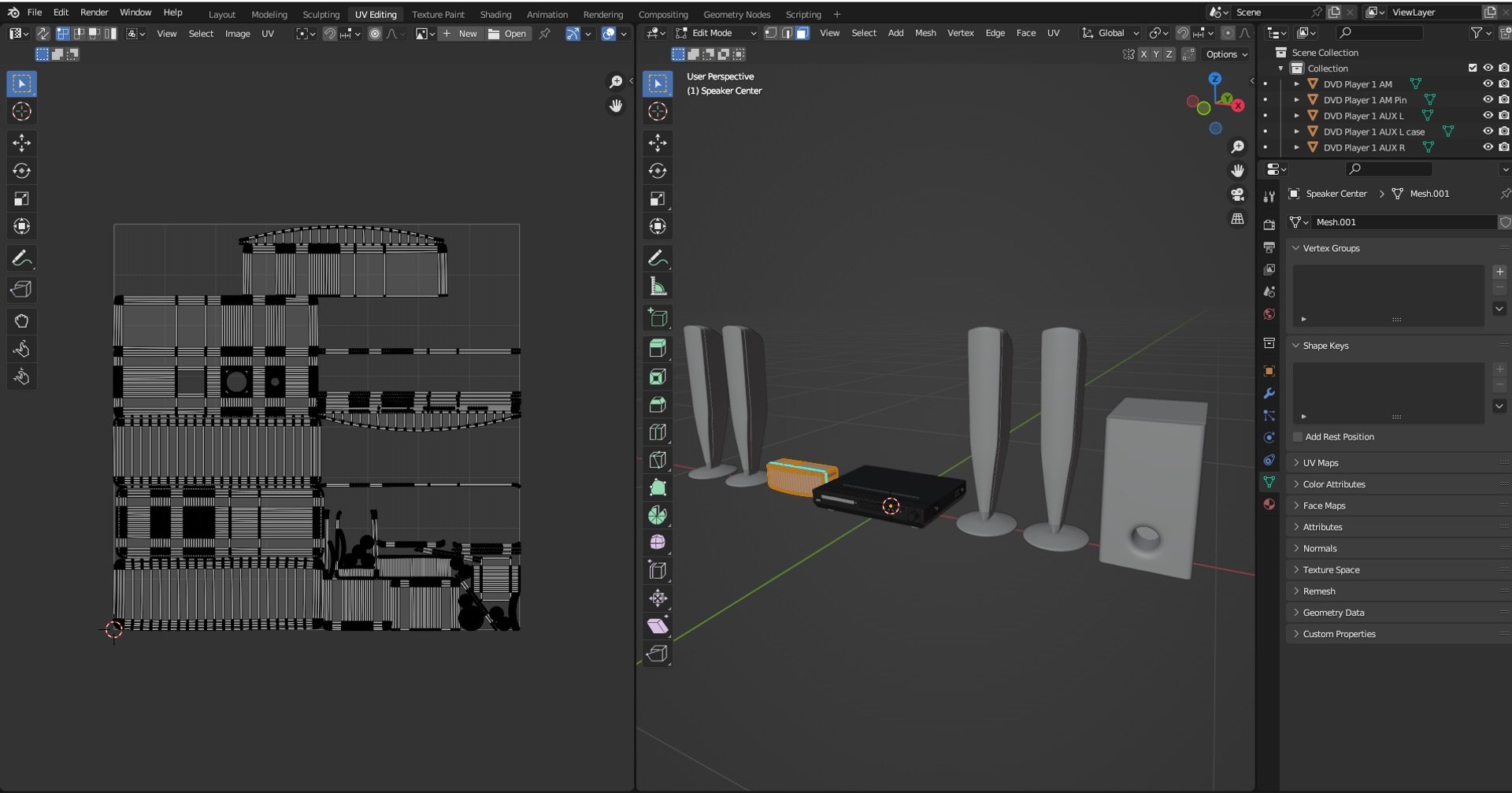 DVD Player With Speaker Set N1 3D - TurboSquid 2339456