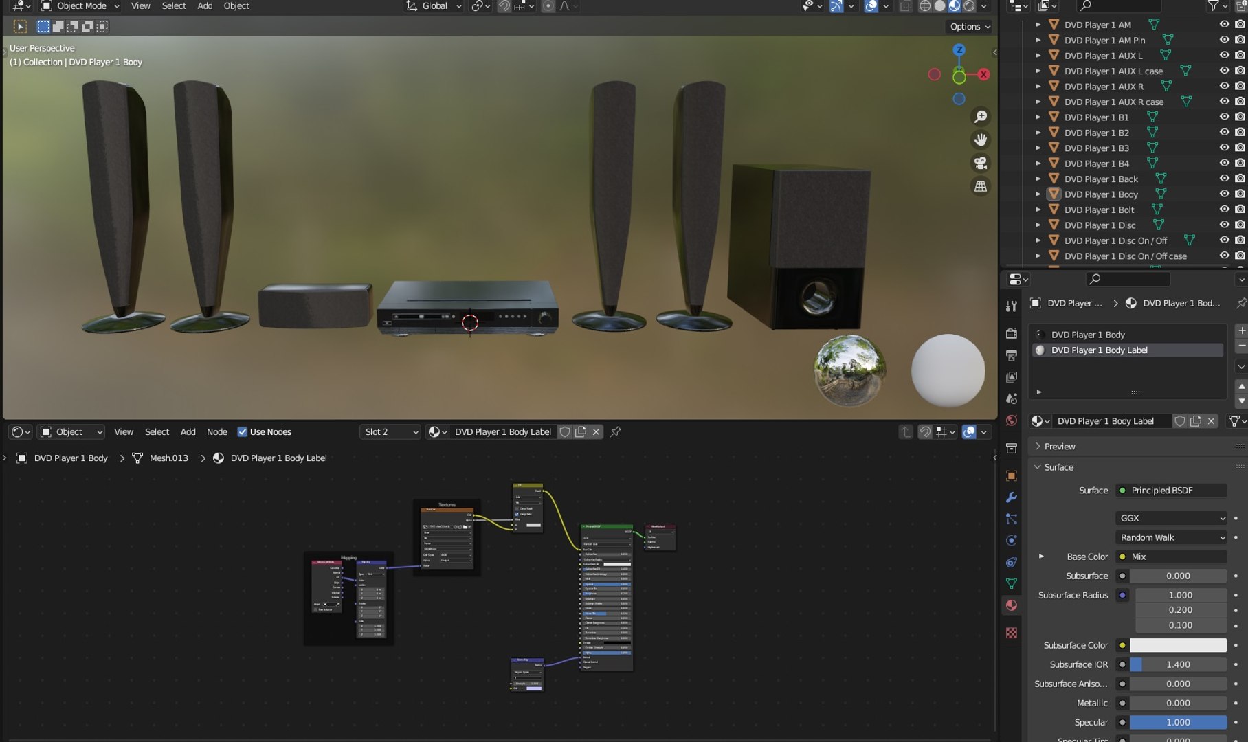 DVD Player With Speaker Set N1 3D - TurboSquid 2339456