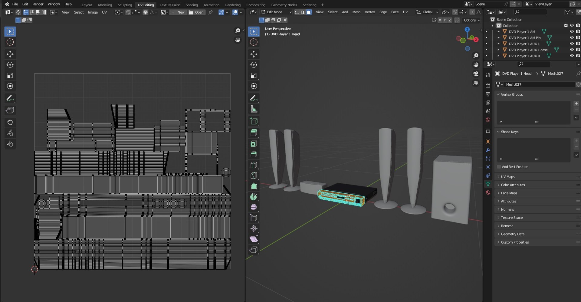 DVD Player With Speaker Set N1 3D - TurboSquid 2339456