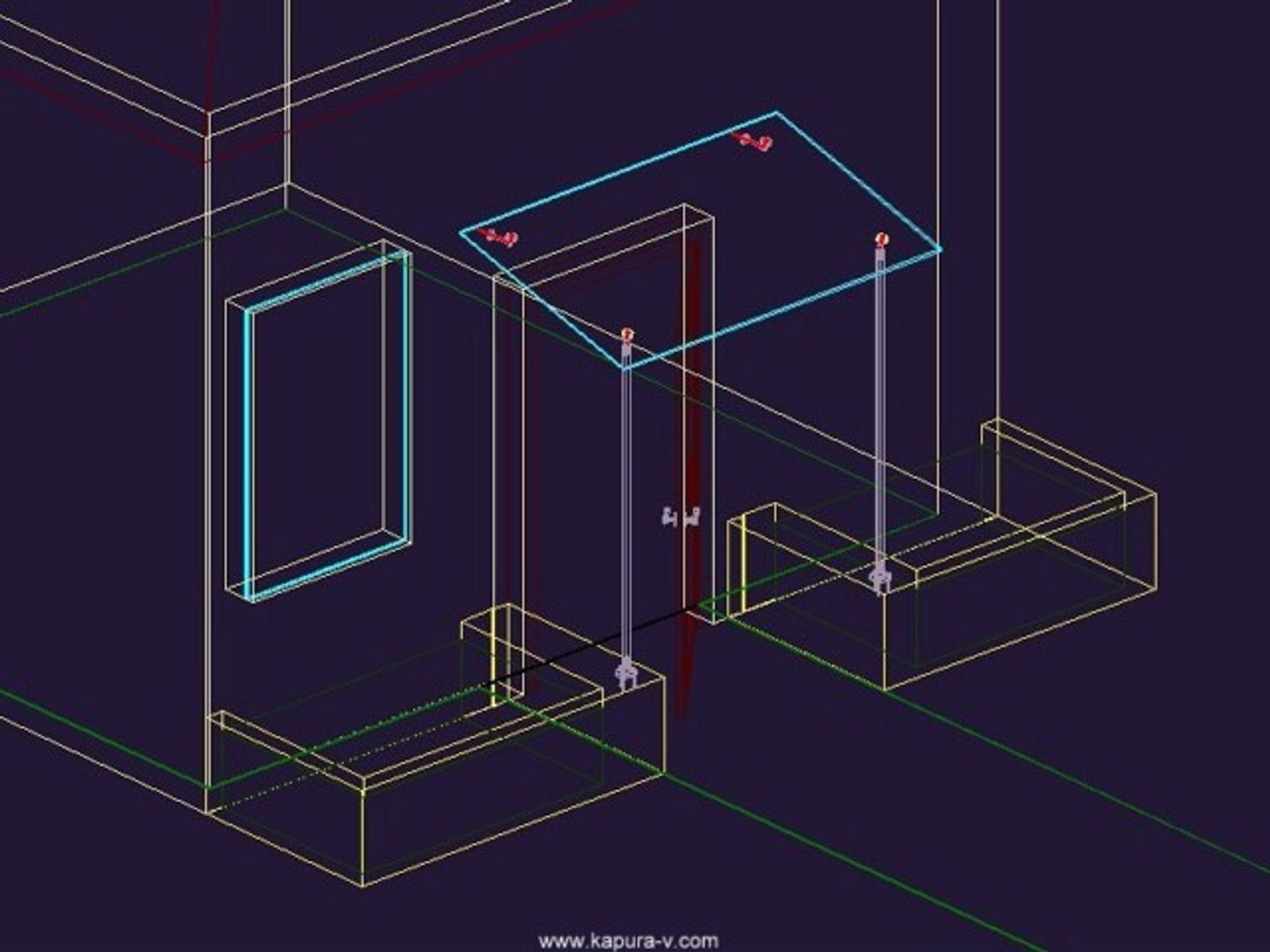 3d model of glass canopies s autocad