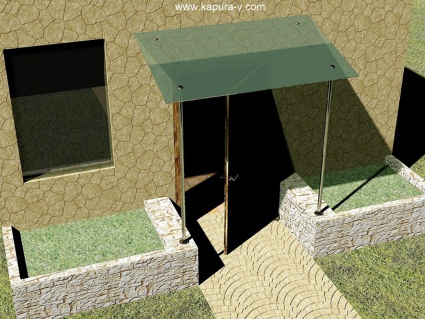 3d model of glass canopies s autocad