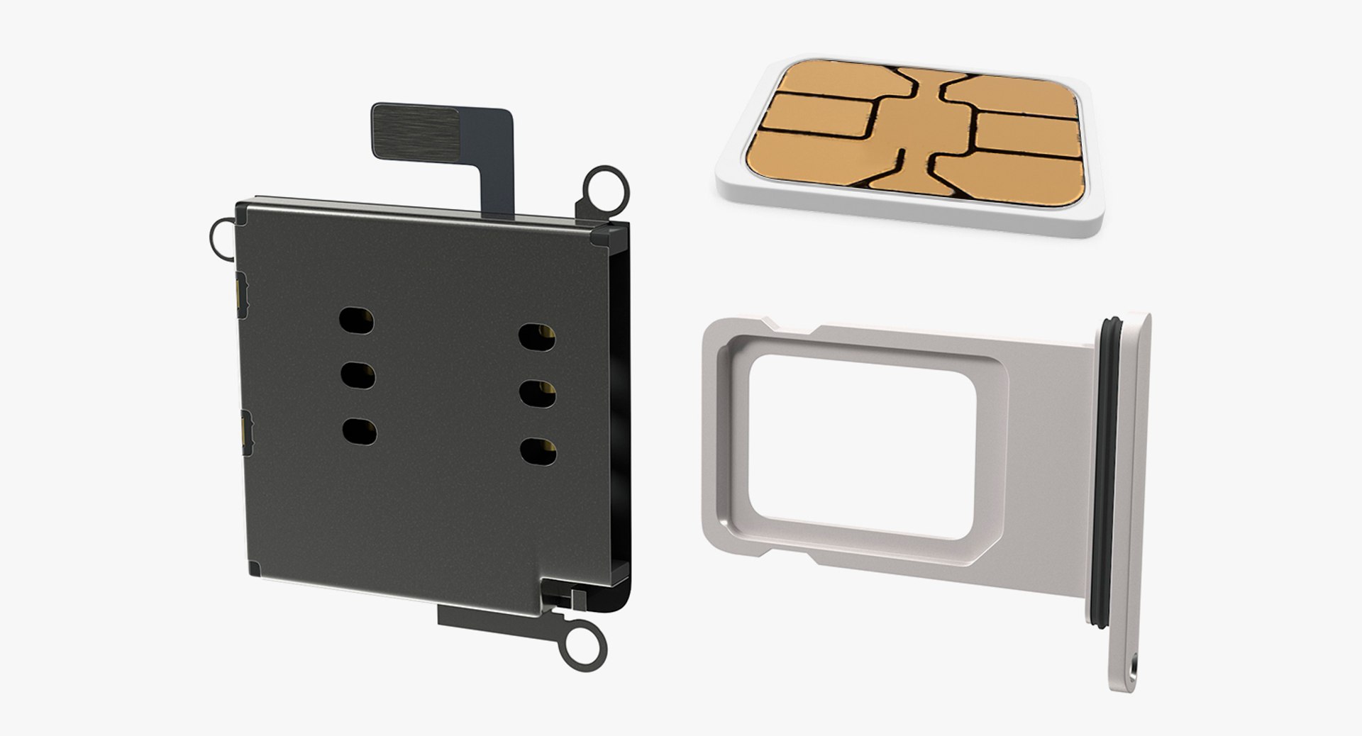 Sim Card Tray With Nano SIM Card Collection 3D Model - TurboSquid 1949110
