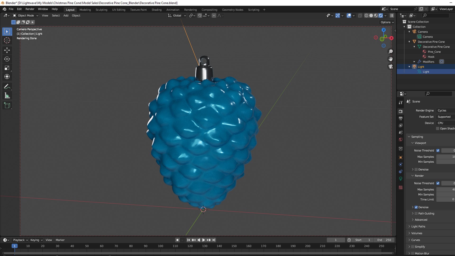 3D Decorative Pine Cone model - TurboSquid 2129358