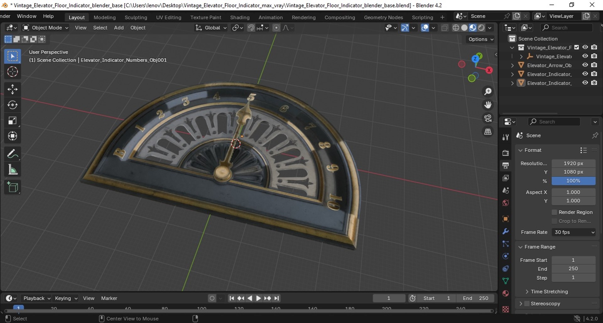 Vintage Elevator Floor Indicator 3D Model - TurboSquid 2280214
