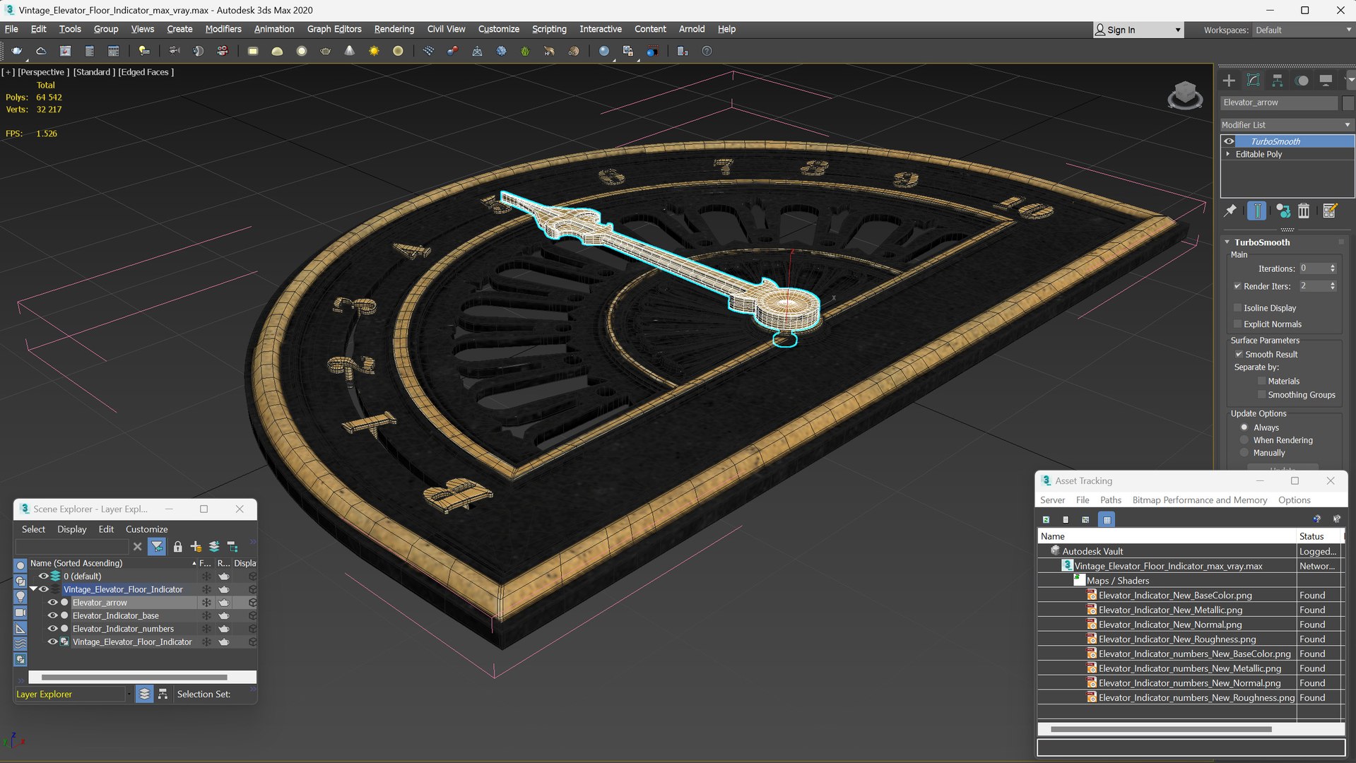 Vintage Elevator Floor Indicator 3D Model - TurboSquid 2280214