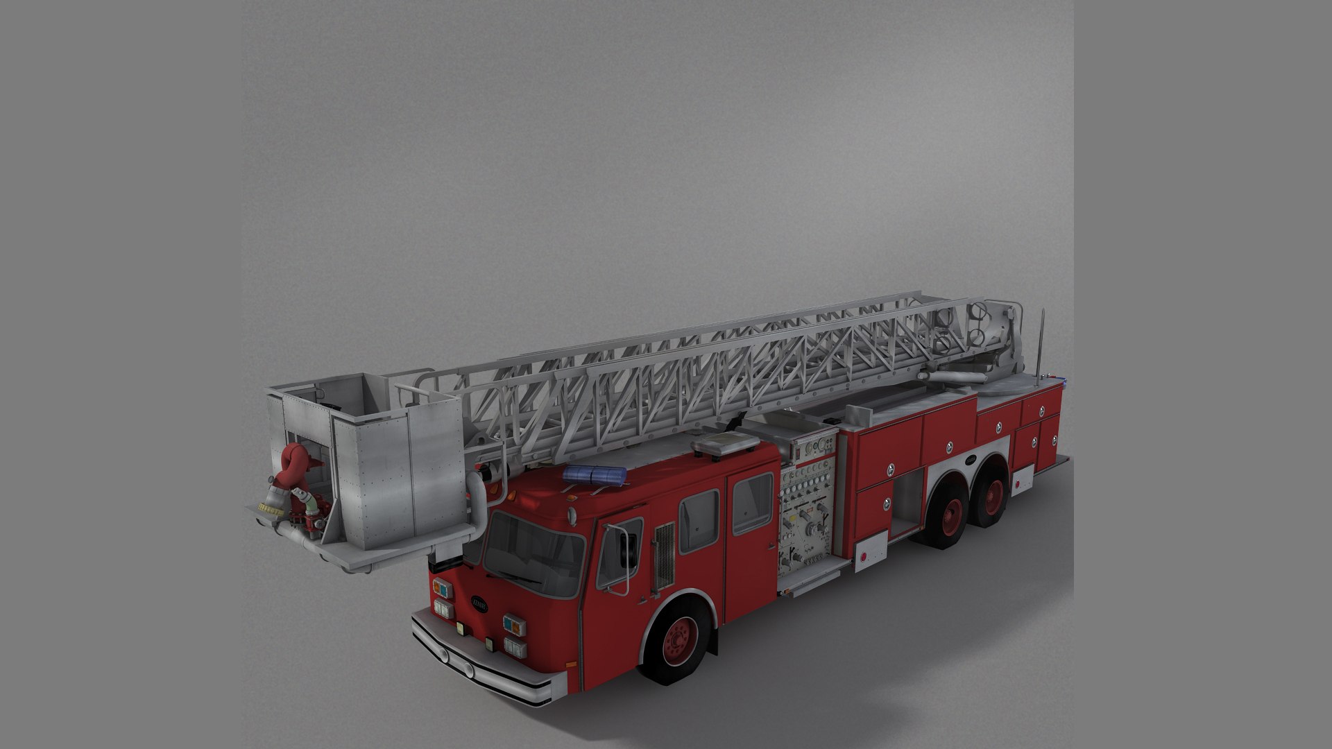 3D Ladder Fire Engine - High-Quality Detailed 3D Model For Games ...