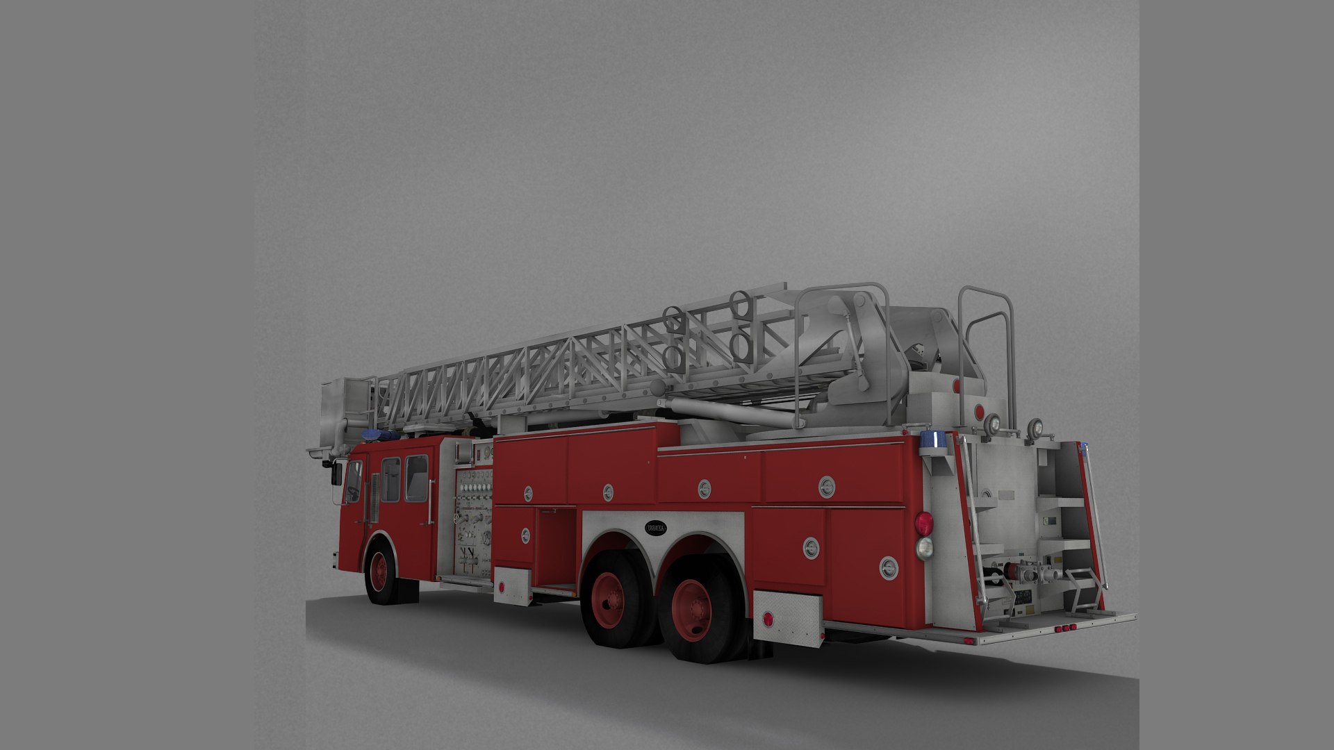 3D Ladder Fire Engine - High-Quality Detailed 3D Model For Games ...