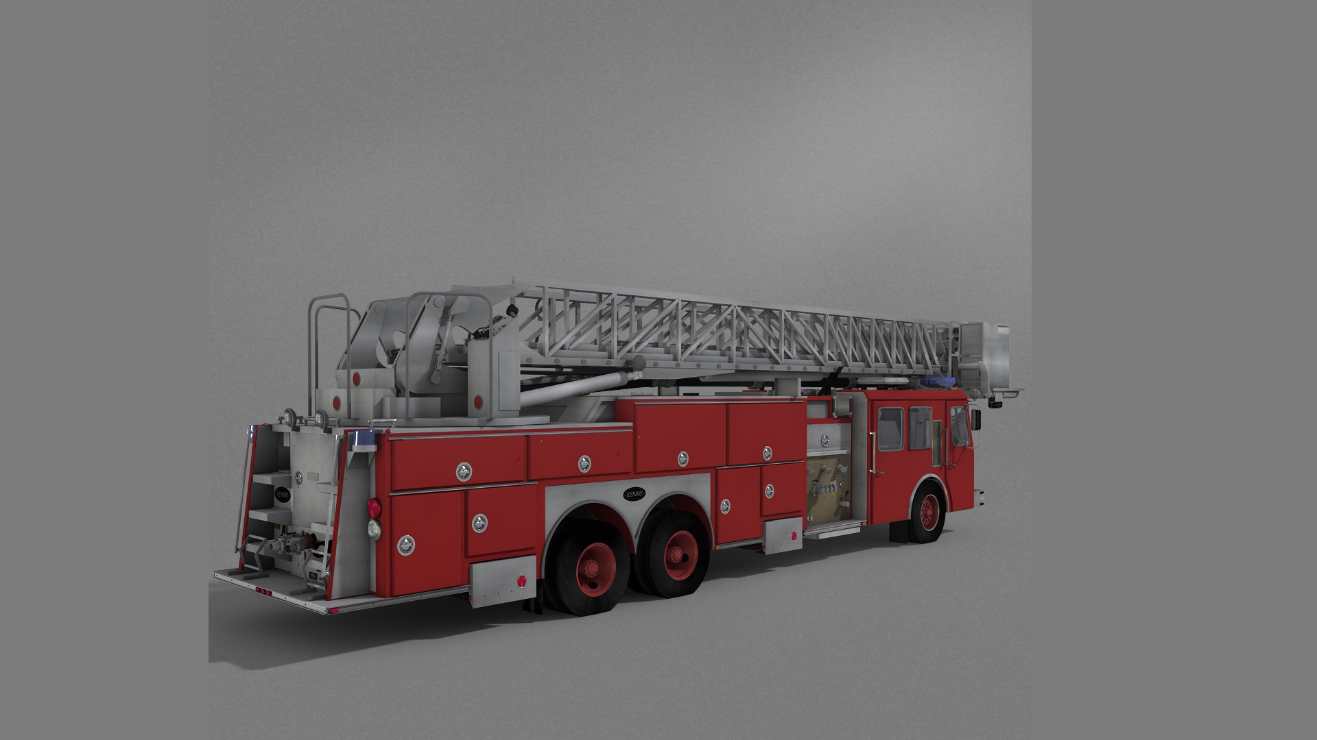 3D Ladder Fire Engine - High-Quality Detailed 3D Model For Games ...