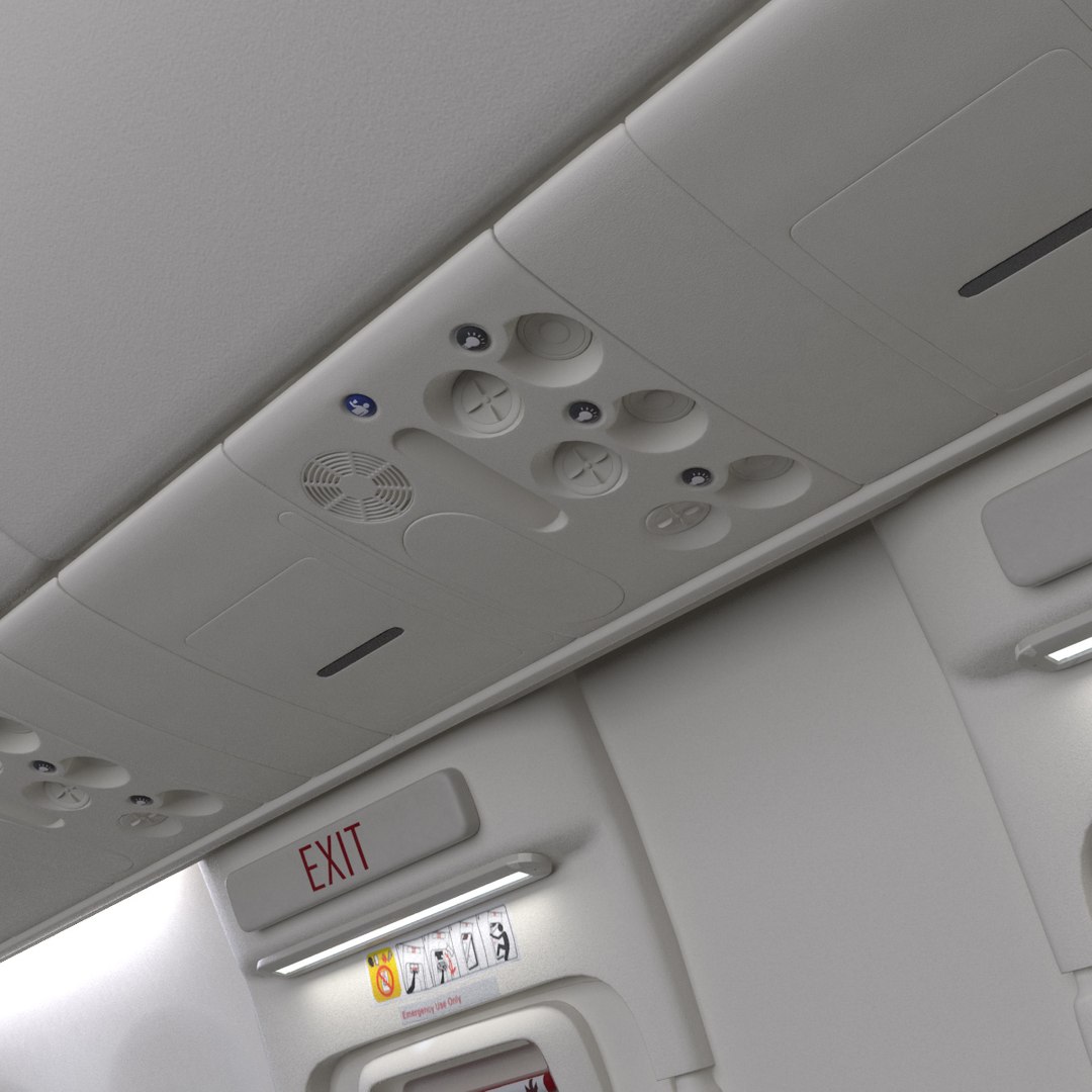 3D ryanair economy wing exit model - TurboSquid 1255809