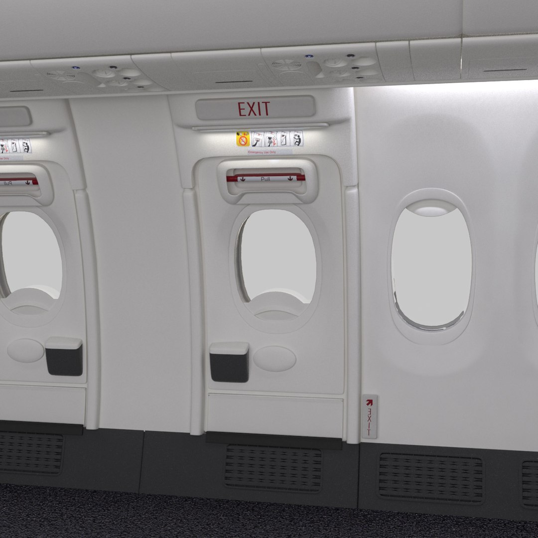 3D ryanair economy wing exit model - TurboSquid 1255809