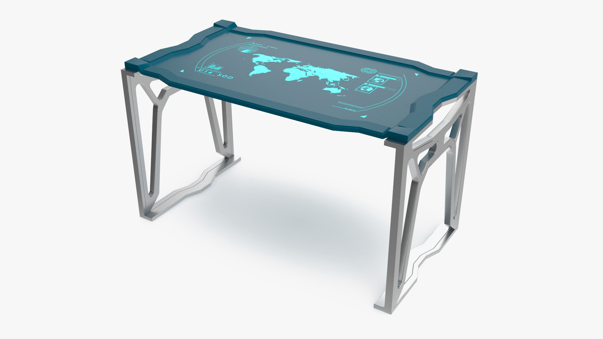 Futuristic Table Blue 3D Model - TurboSquid 2123565