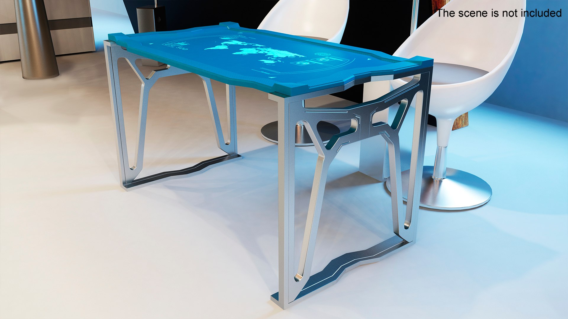 Futuristic Table Blue 3D Model - TurboSquid 2123565
