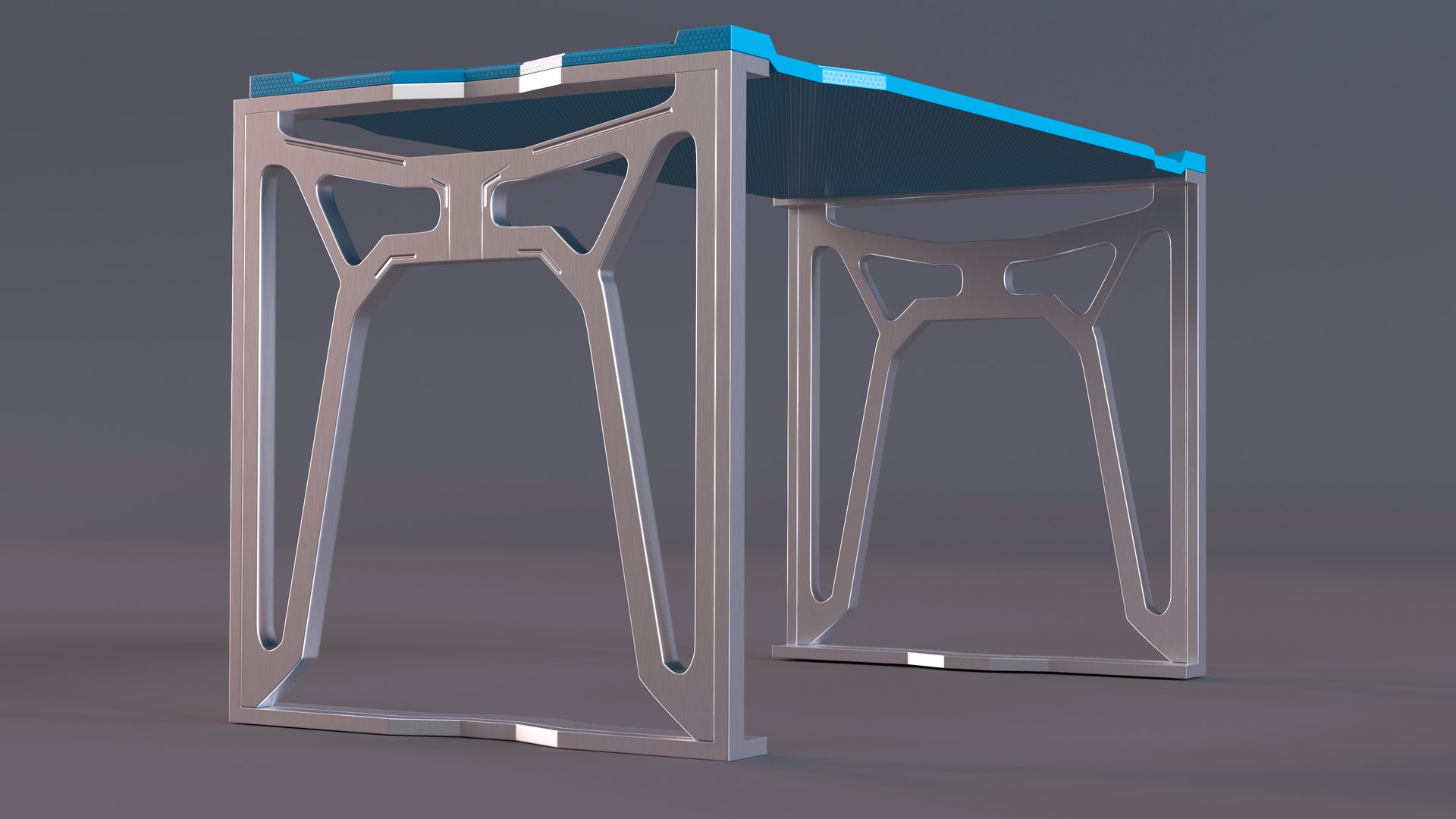 Futuristic Table Blue 3D Model - TurboSquid 2123565