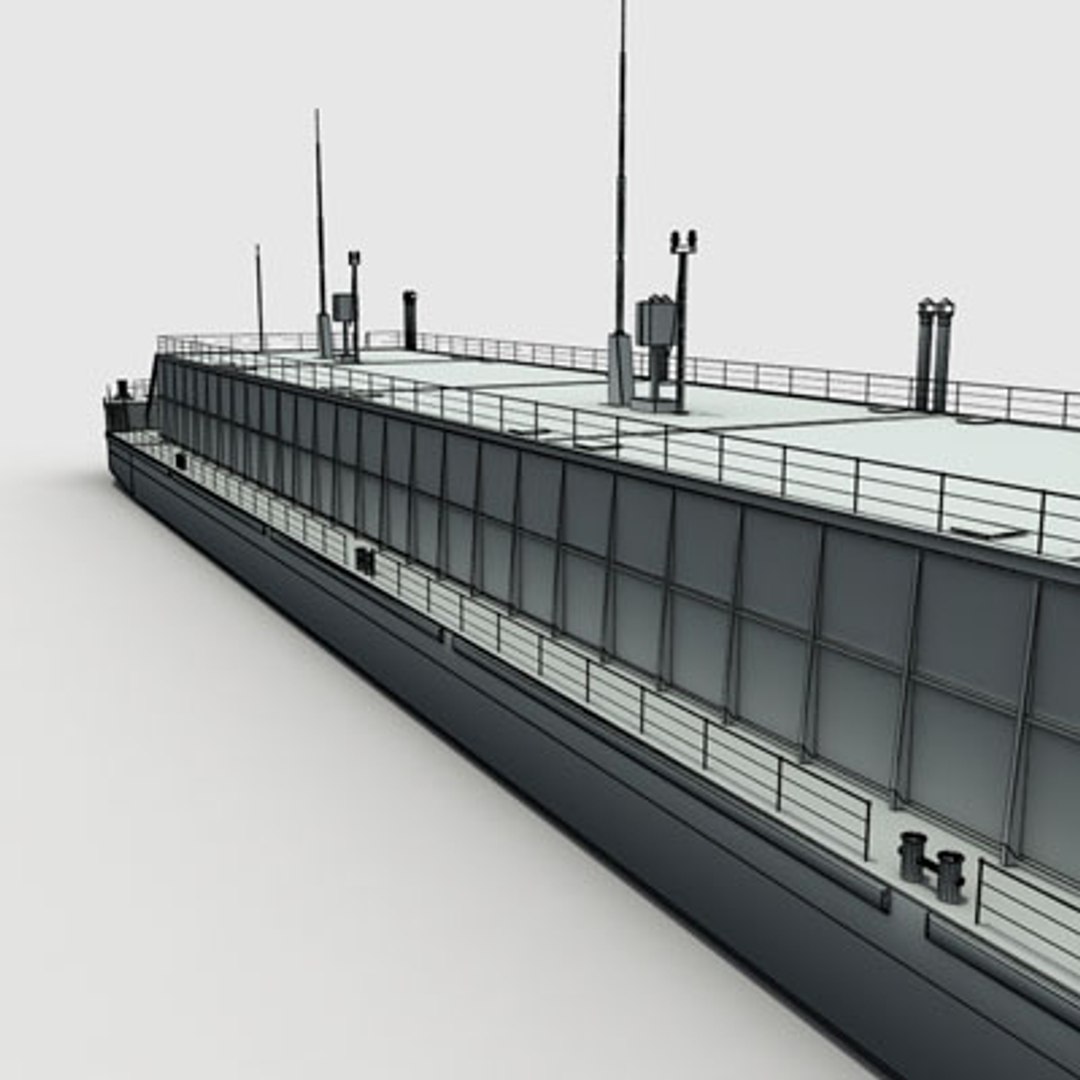 3d Barge Oil River Transport
