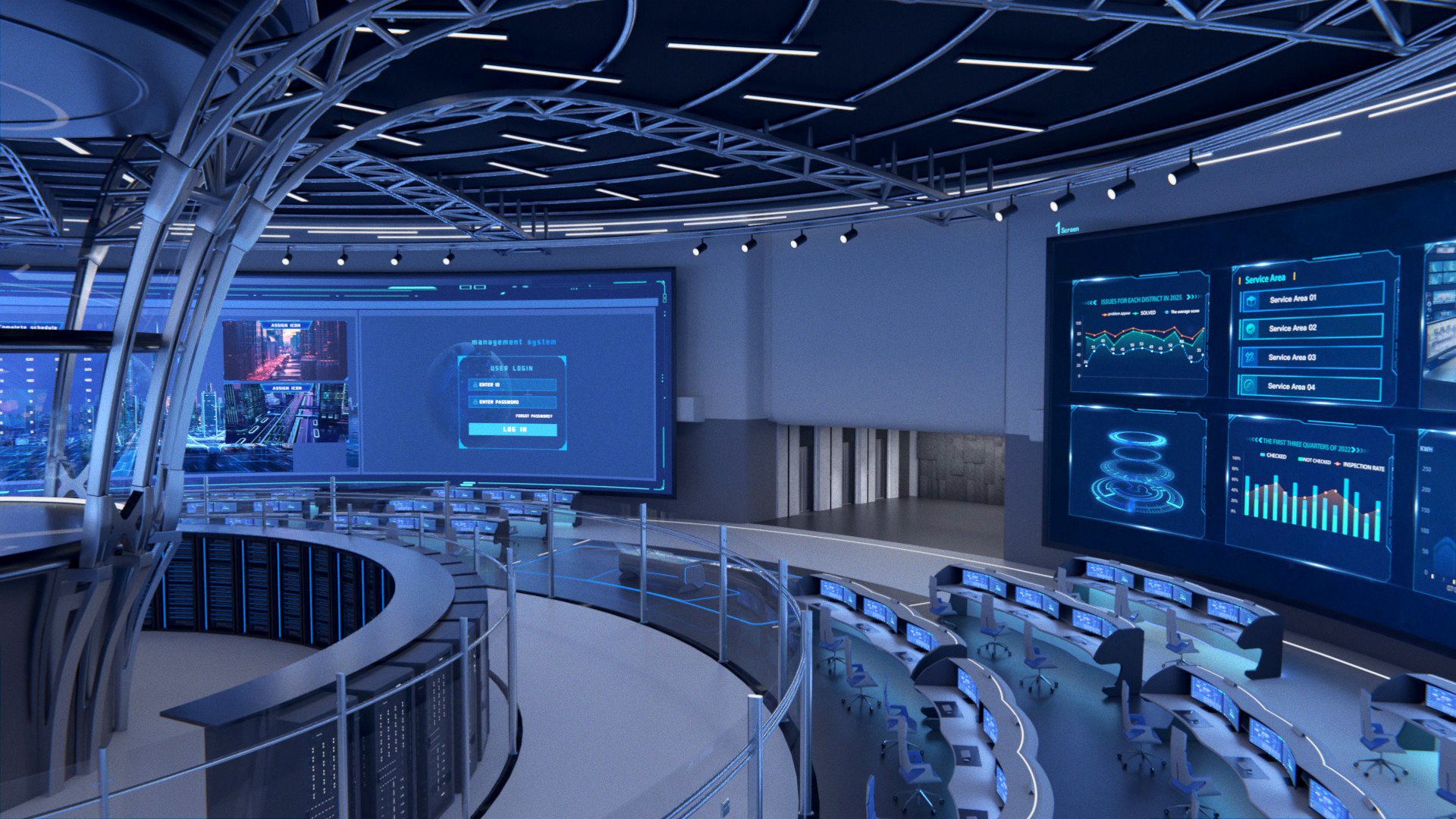 Control Room Monitoring Room Command Center 3D Model - TurboSquid 2225716