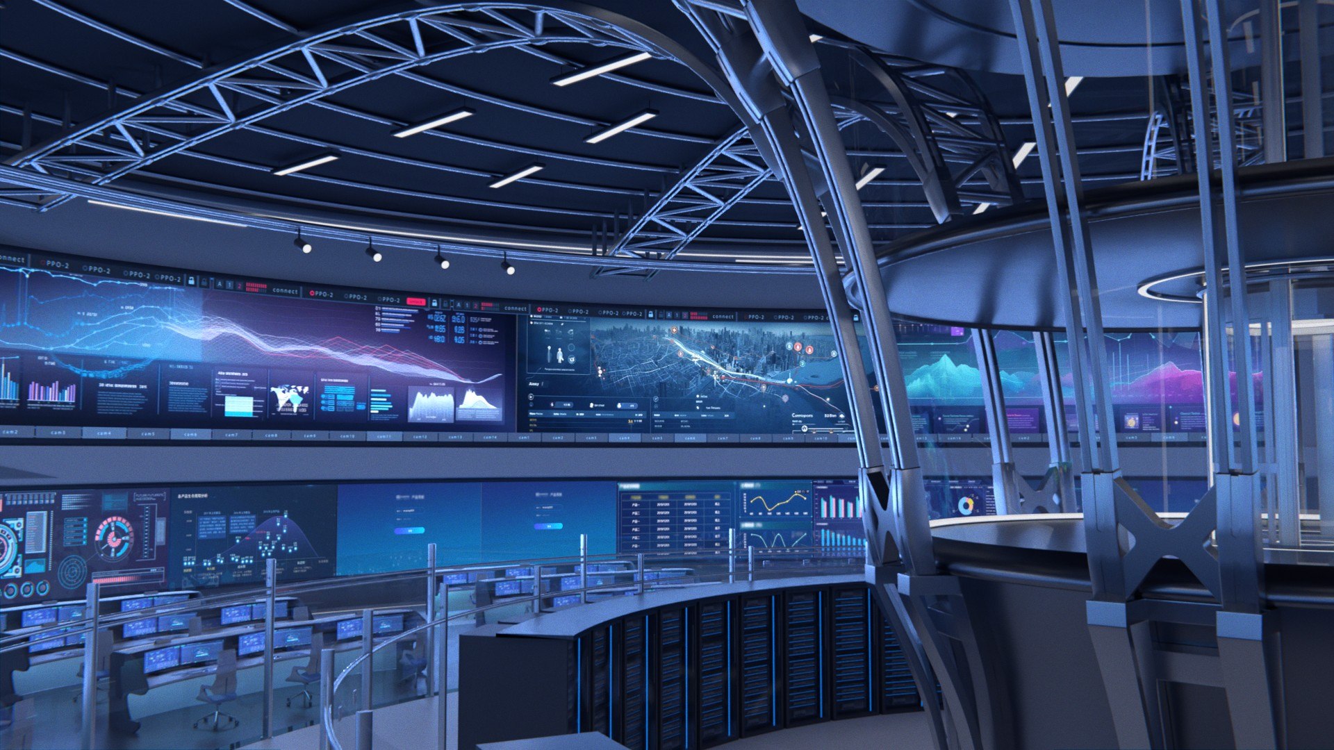 Control Room Monitoring Room Command Center 3D Model - TurboSquid 2225716