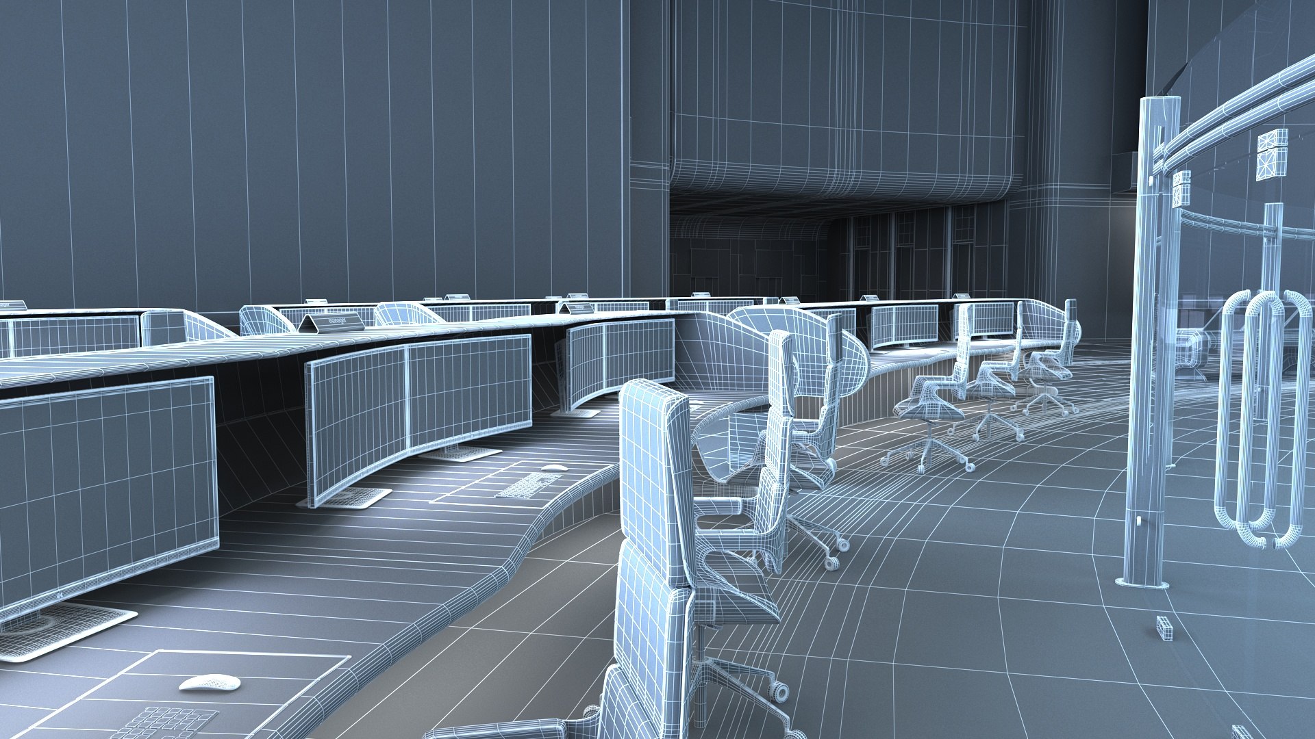 Control Room Monitoring Room Command Center 3D Model - TurboSquid 2225716