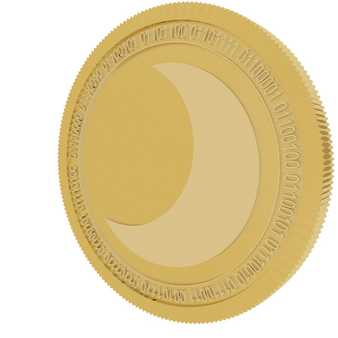 Mooncoin Gold Coin 3D Model - TurboSquid 1621420