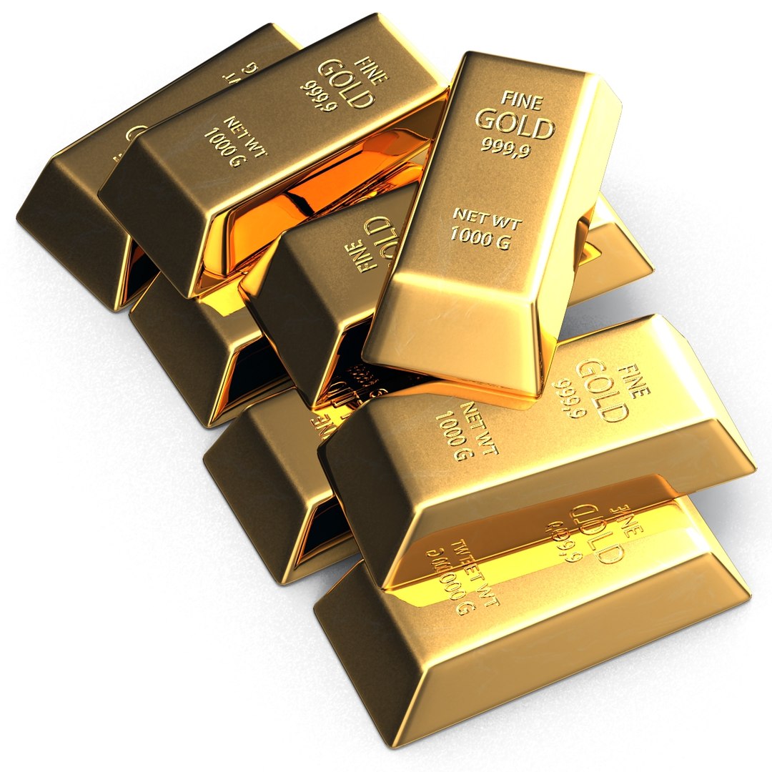 Gold Bar Set 2 3d Max