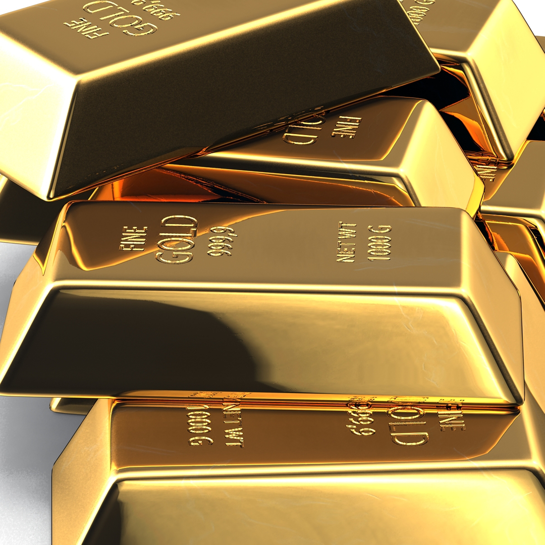 gold bar set 2 3d max