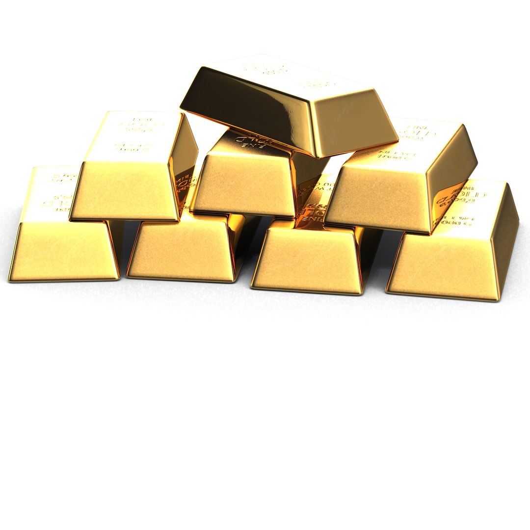 Gold Bar Set 2 3d Max