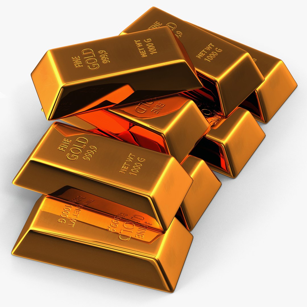Gold Bar Set 2 3d Max