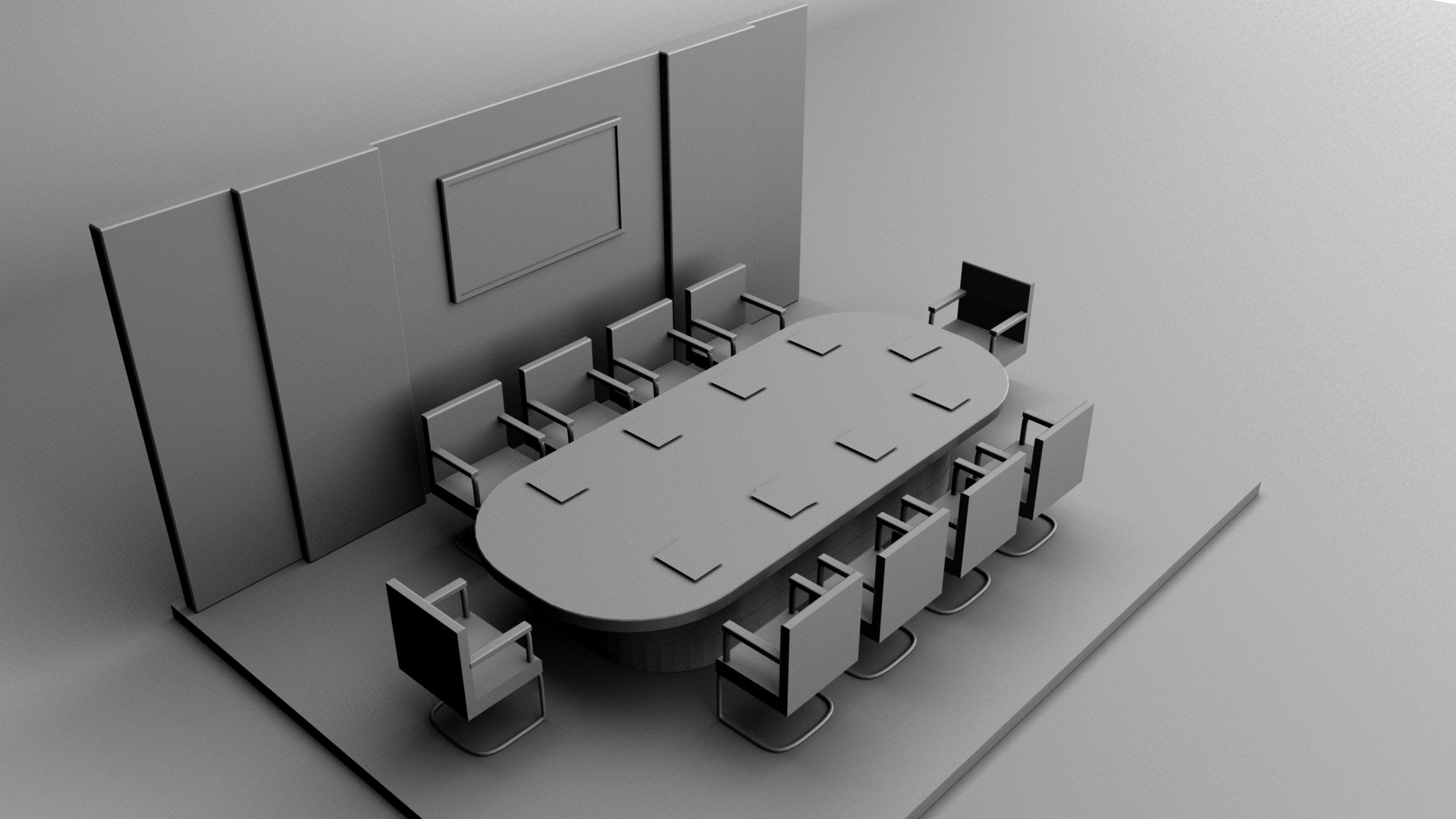 3D Meeting Table Model - TurboSquid 1747460