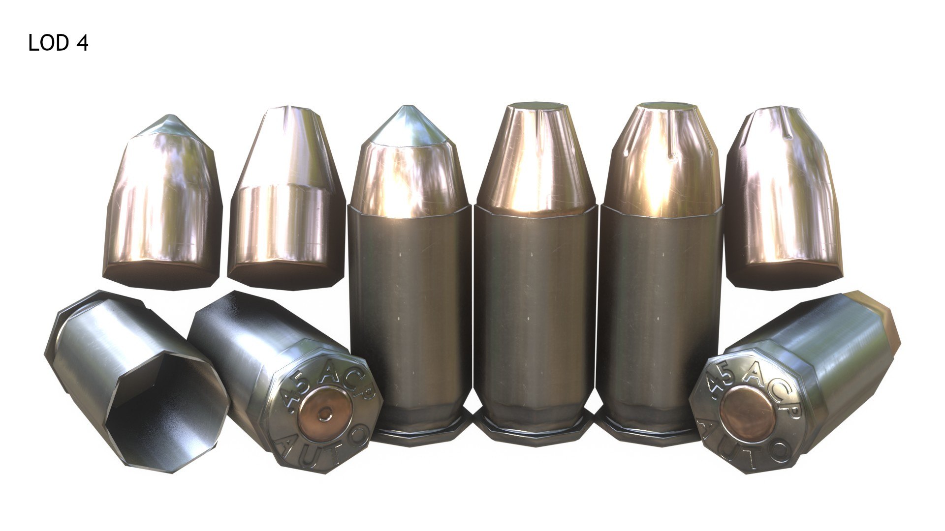 3D model 45 ACP AUTO Cartridge - TurboSquid 1869147