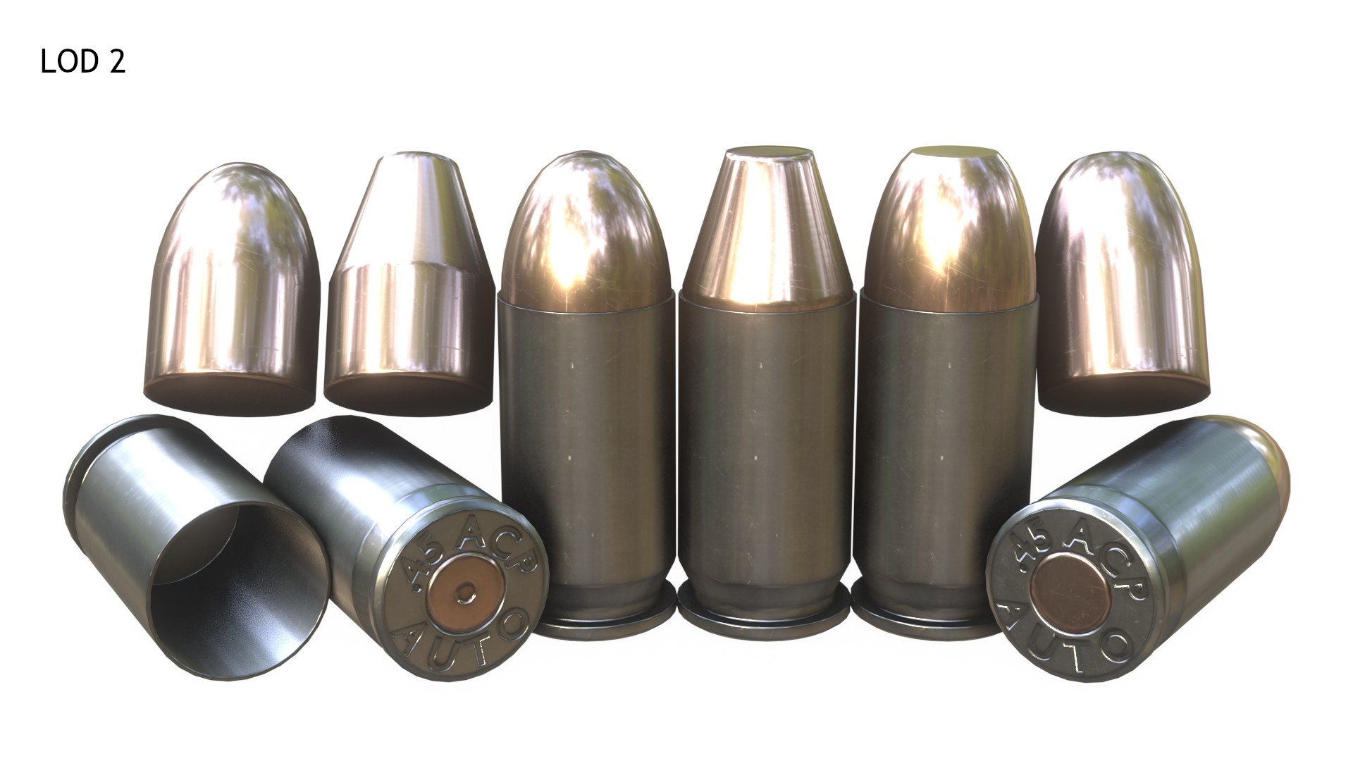 3D model 45 ACP AUTO Cartridge - TurboSquid 1869147