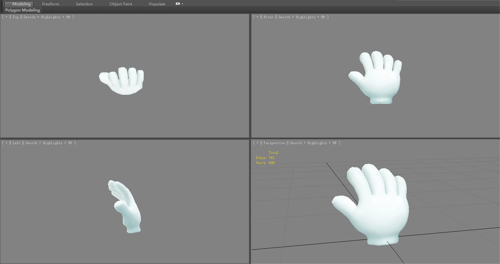 Cartoon White Hand - Palm - Hand Gestures 3D Model - TurboSquid 2114095