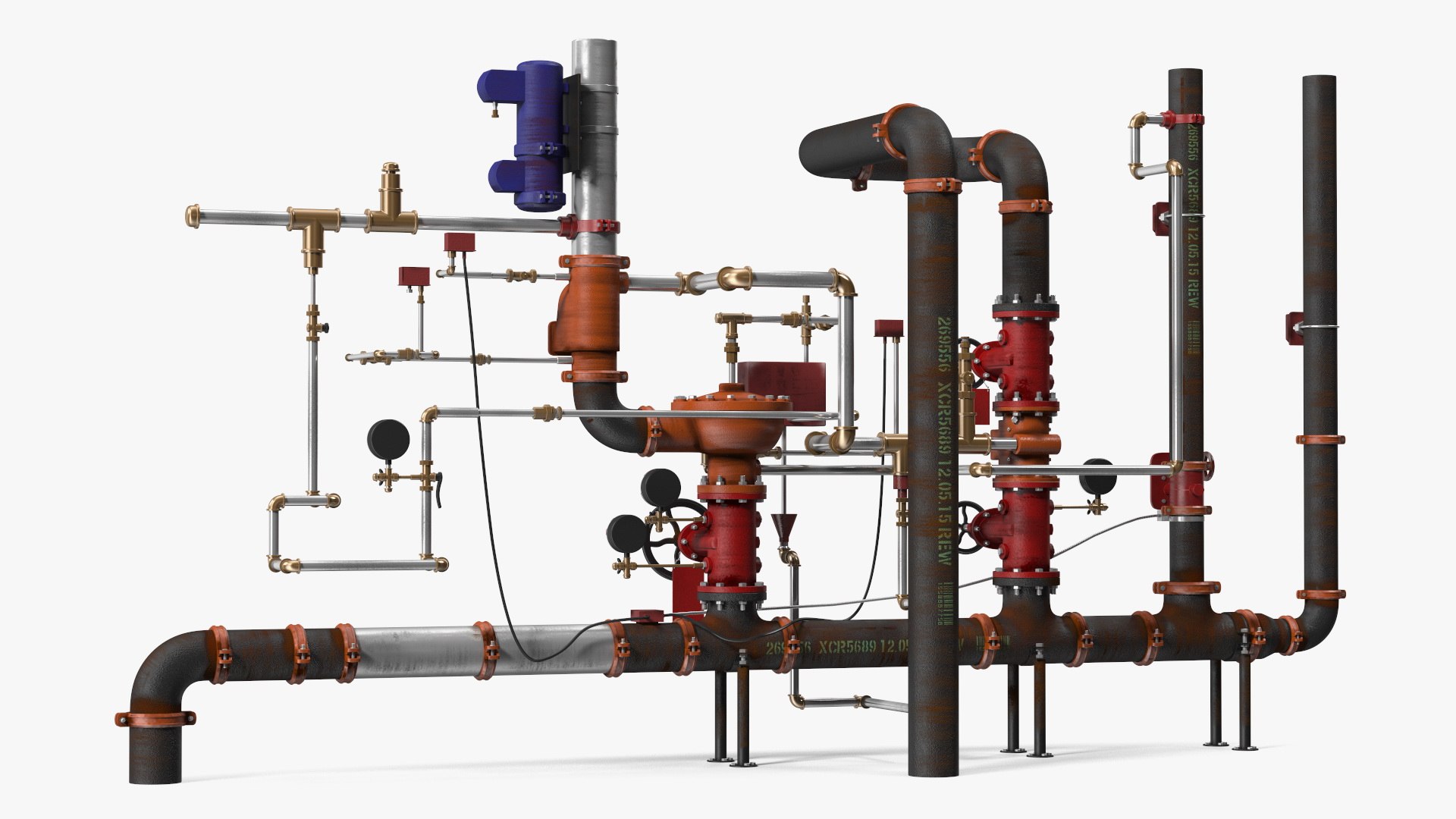 3D Industrial Pipeline And Valve System - TurboSquid 2236307